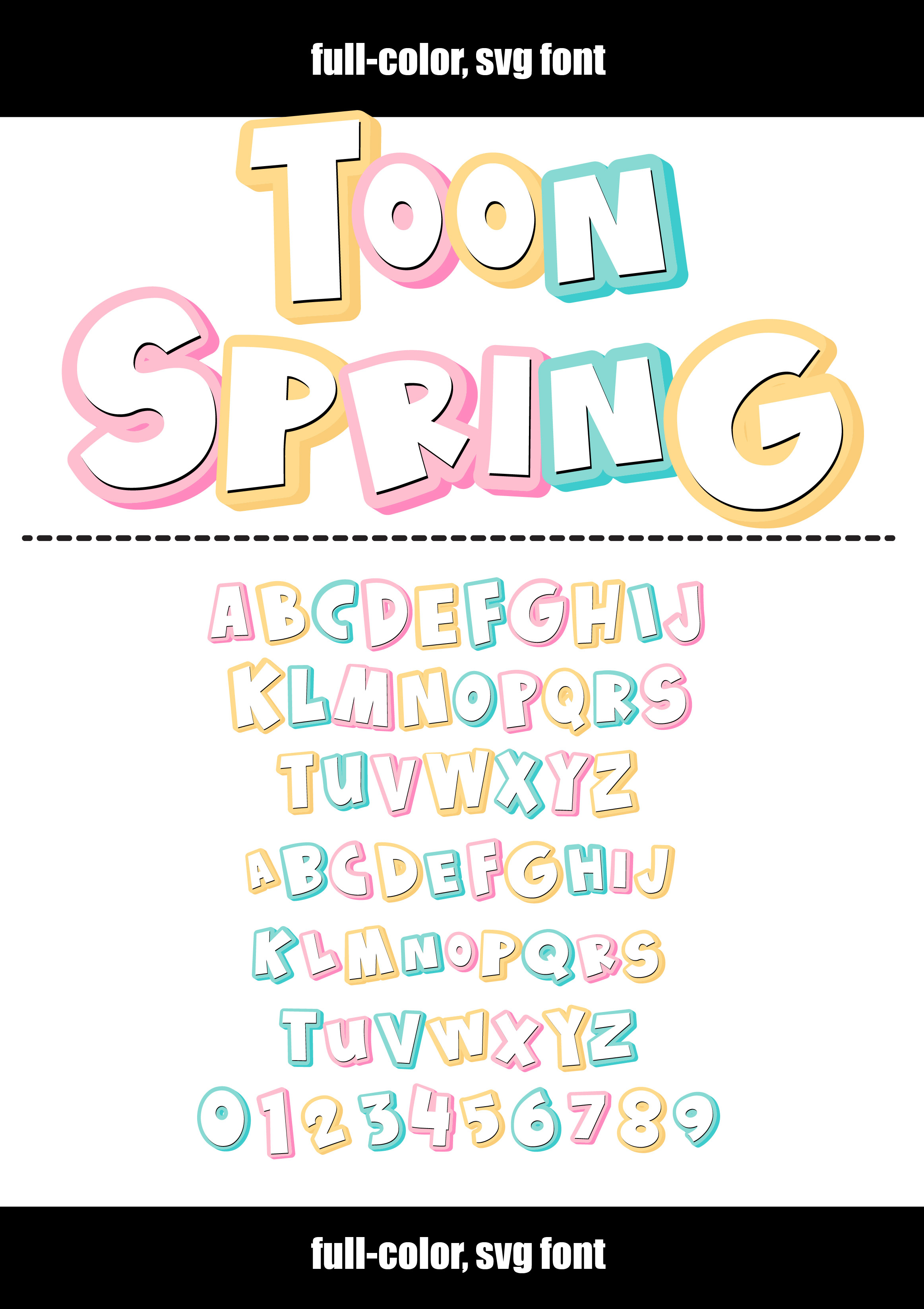 Full color pastel font for Canva and Cricut.