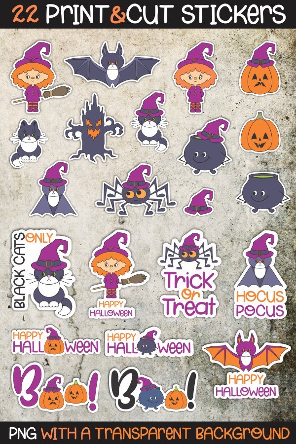 Halloween sticker pack PNG