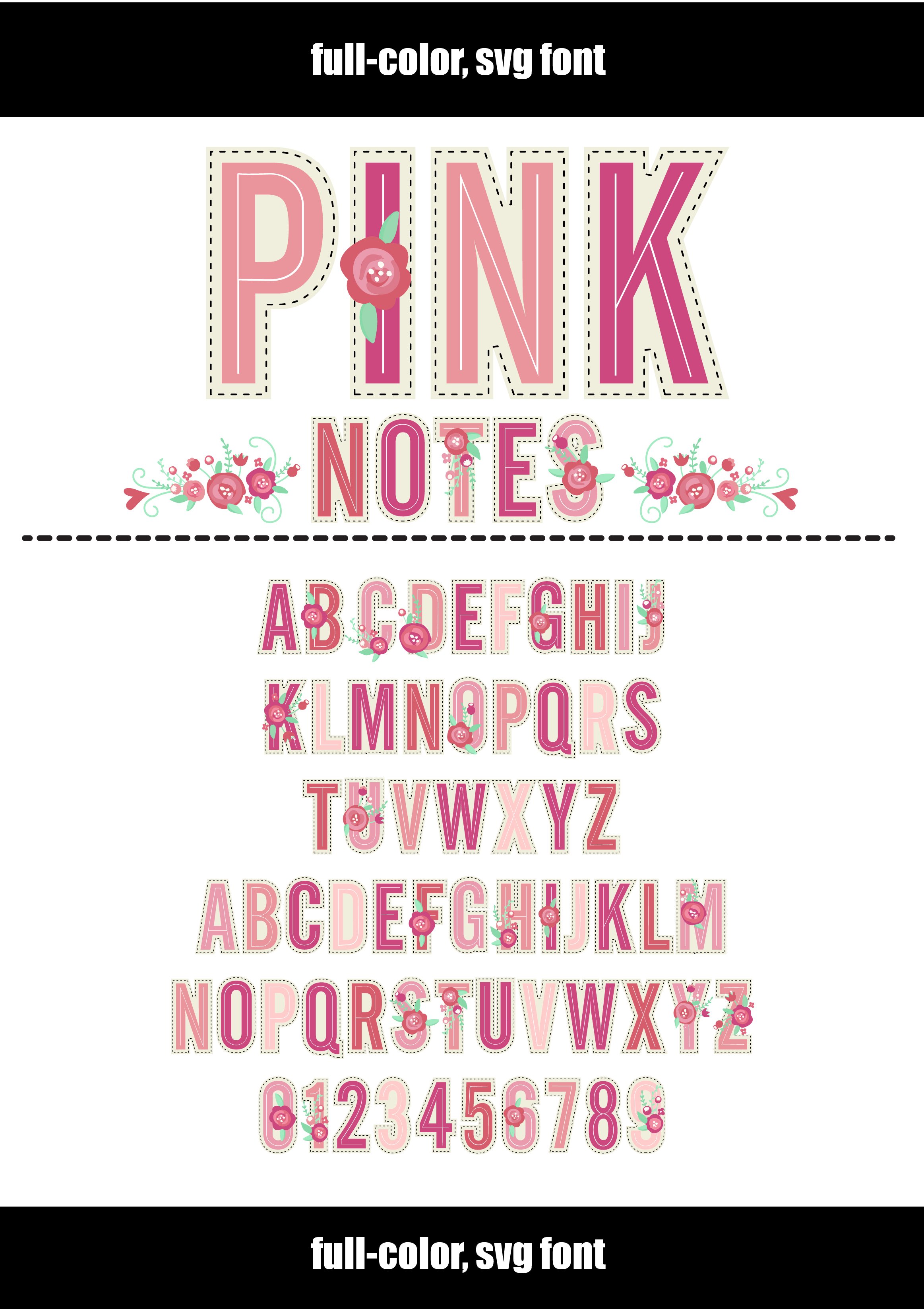 Full Color Pink SVG Font: A Whimsical and versatile font