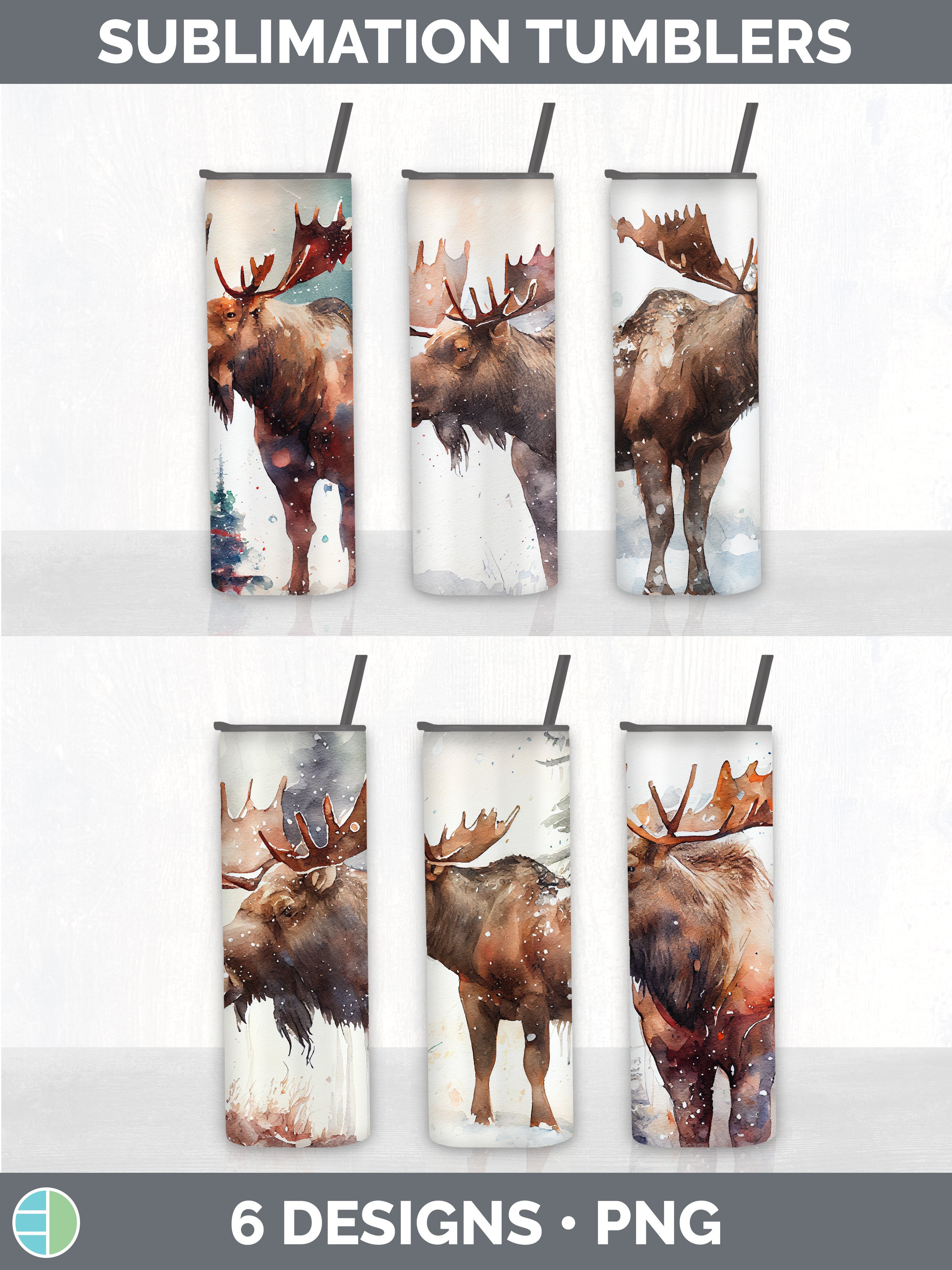 Winter Moose Tumbler Sublimation Bundle