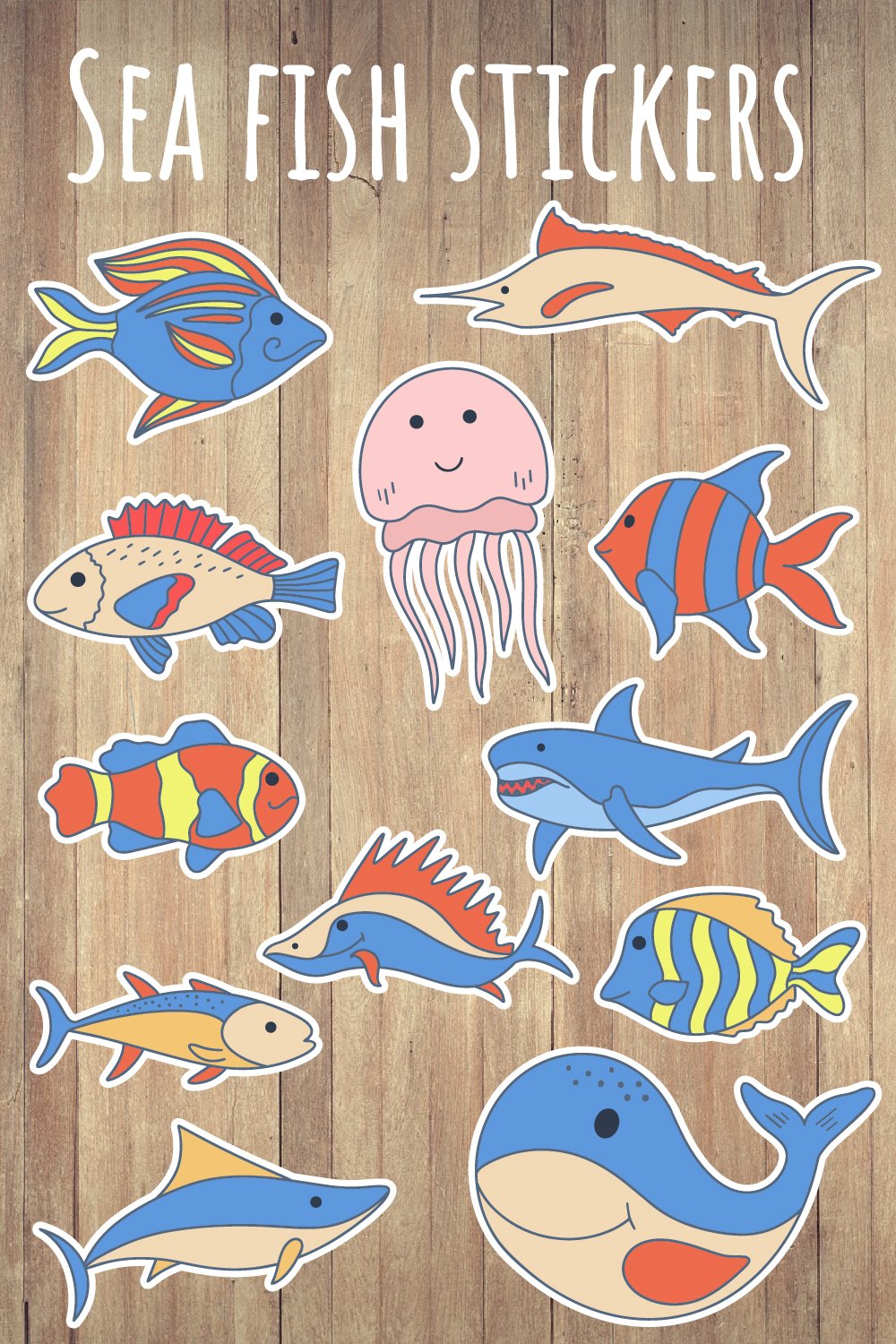 Sea fish stickers PNG/SVG