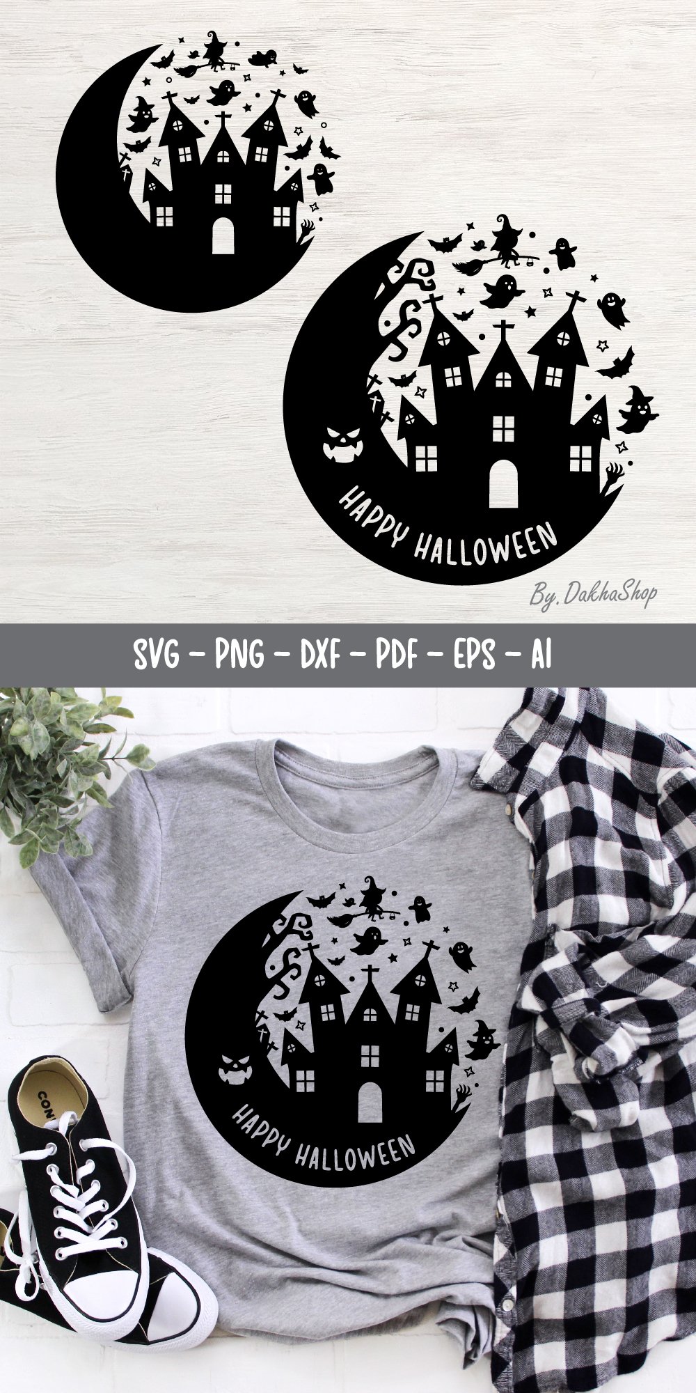 Halloween Moon Svg, Halloween Svg Bundle, Happy Halloween.