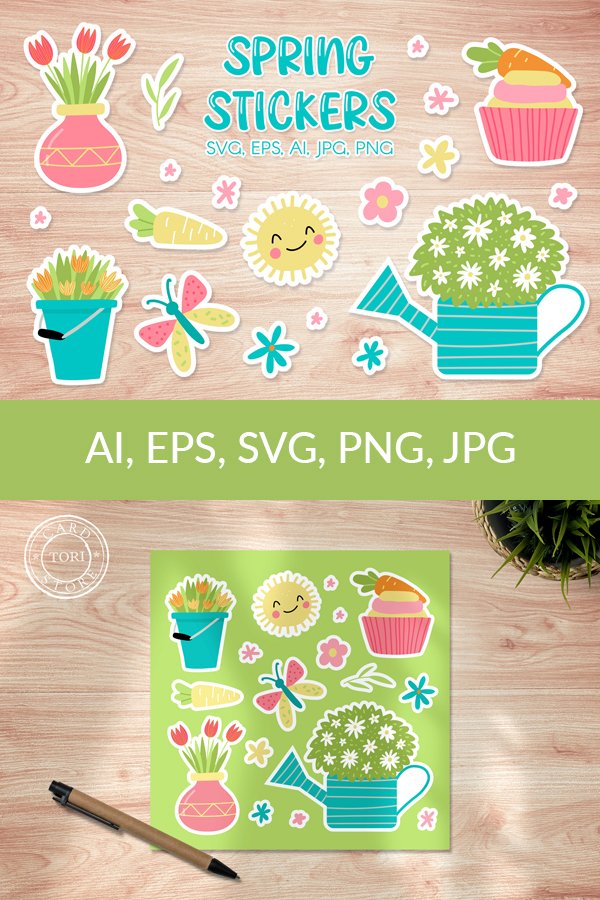 Cute Spring - Printable Stickers
