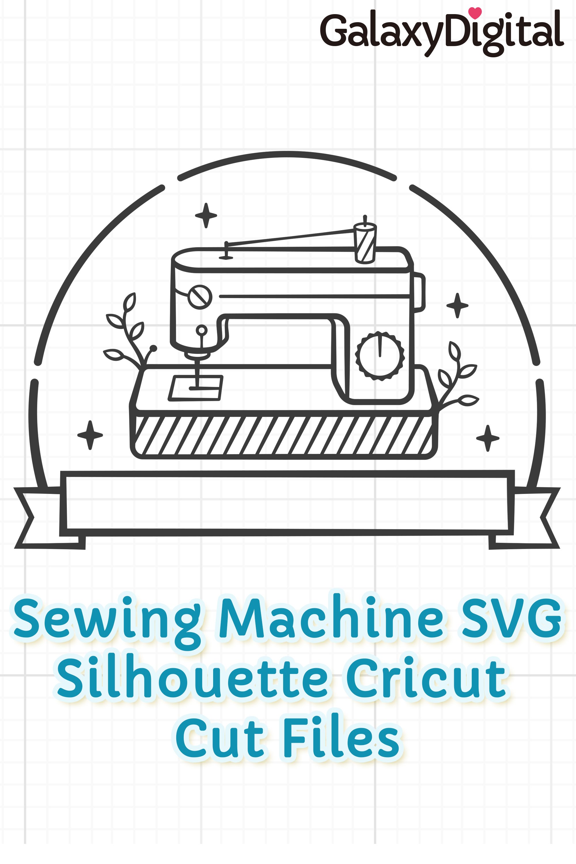 Sewing Machine Monogram Frame SVG