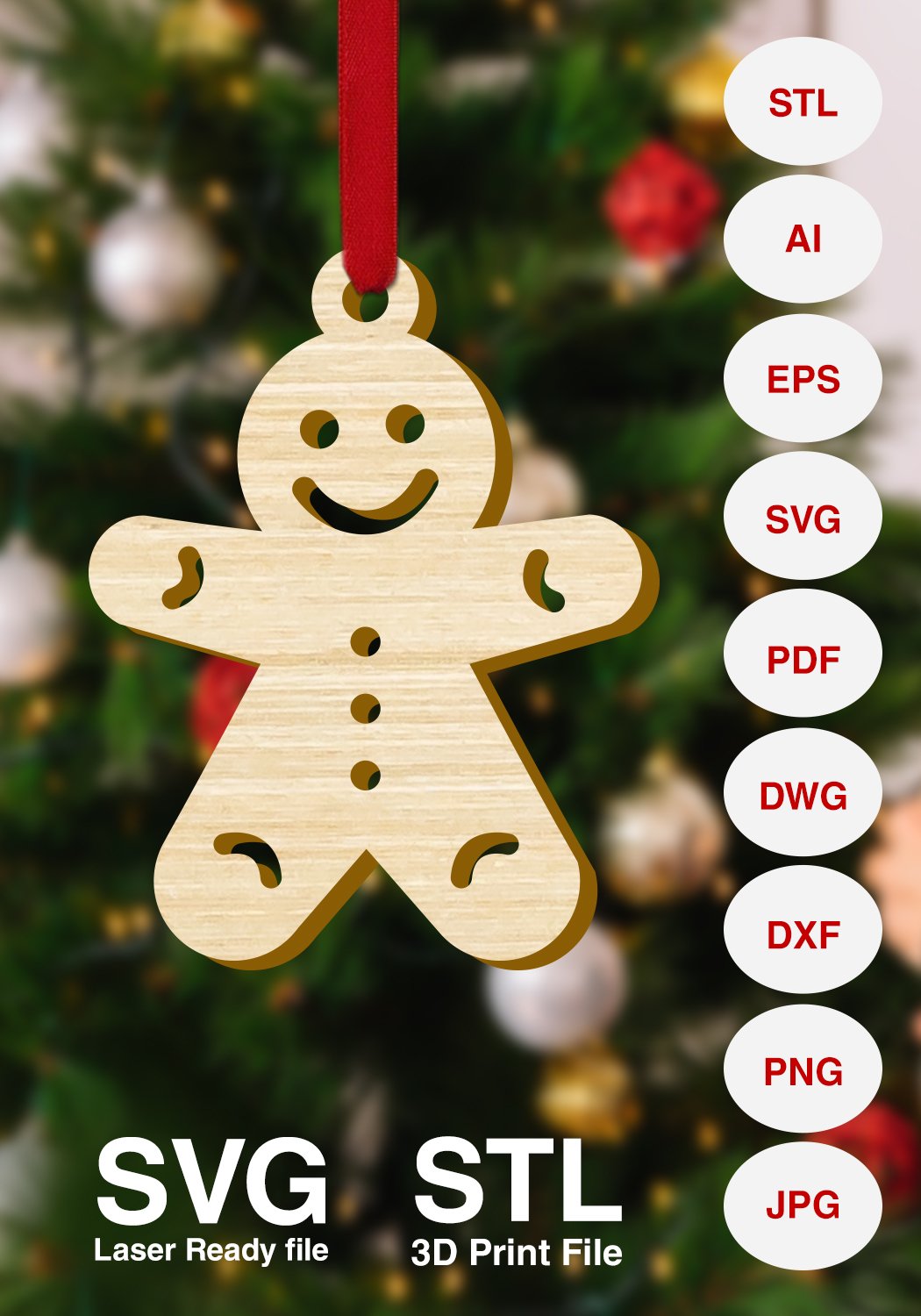 Gingerbread Man Christmas Tree Decoration Ornament