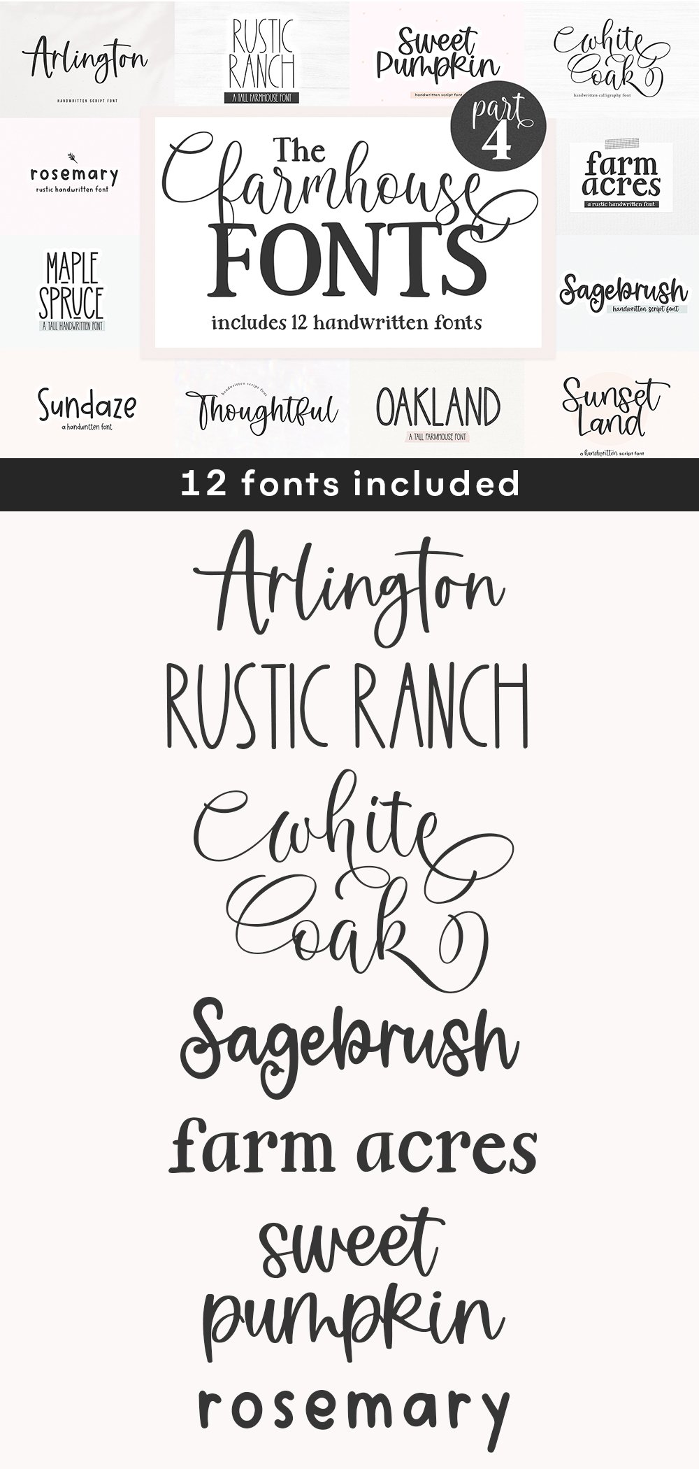 Farmhouse Font Bundle - Handwritten Fonts | Part 4 (2112875)