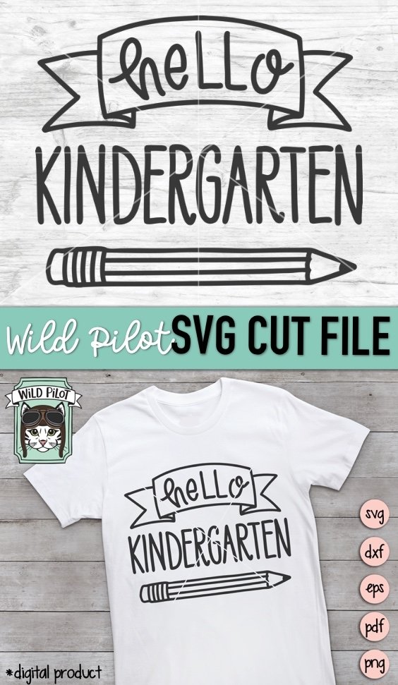 Hello Kindergarten SVG, First Day of School, Back (1210751)