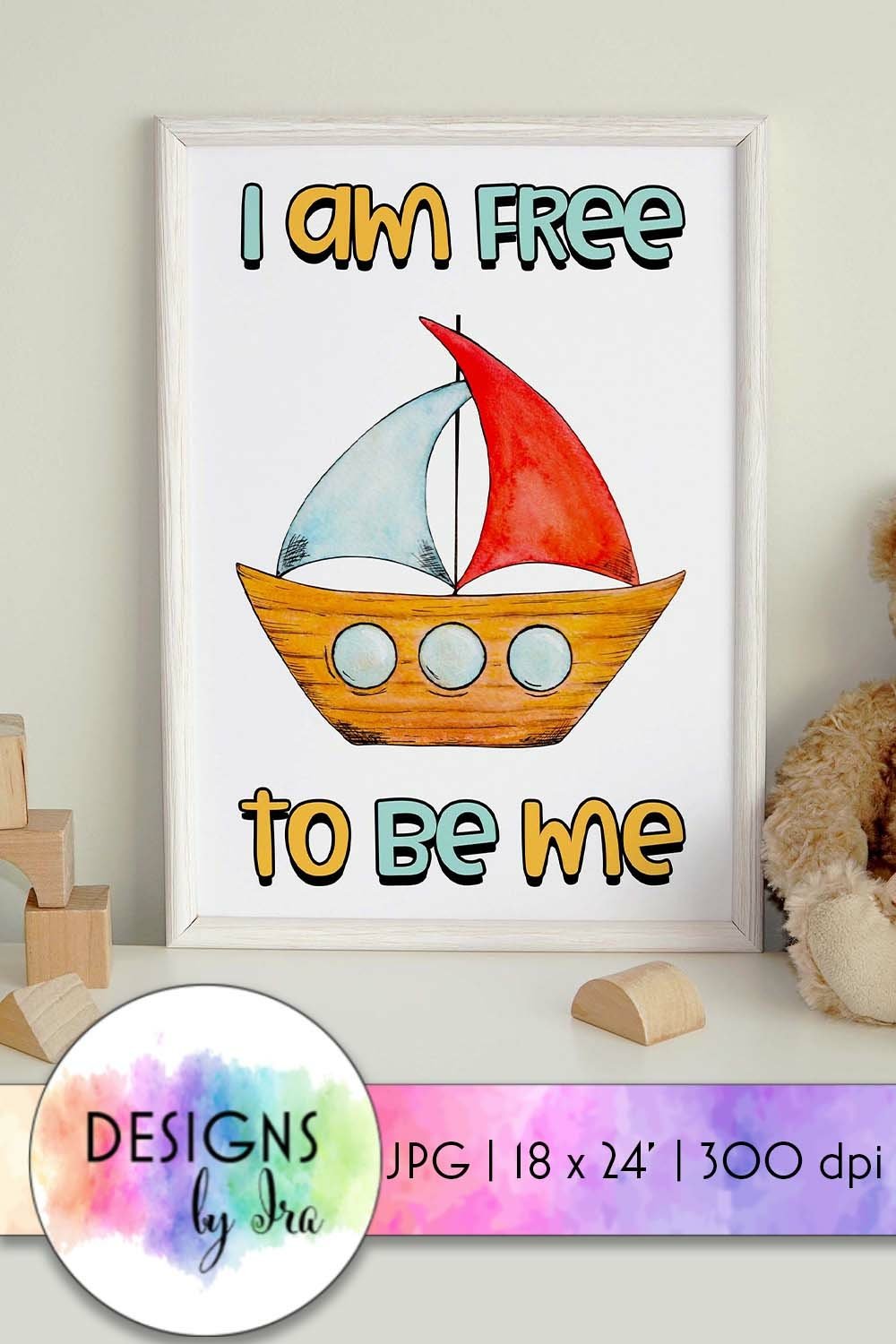 Nursery Wall Art | Free To Be Me Kids Print