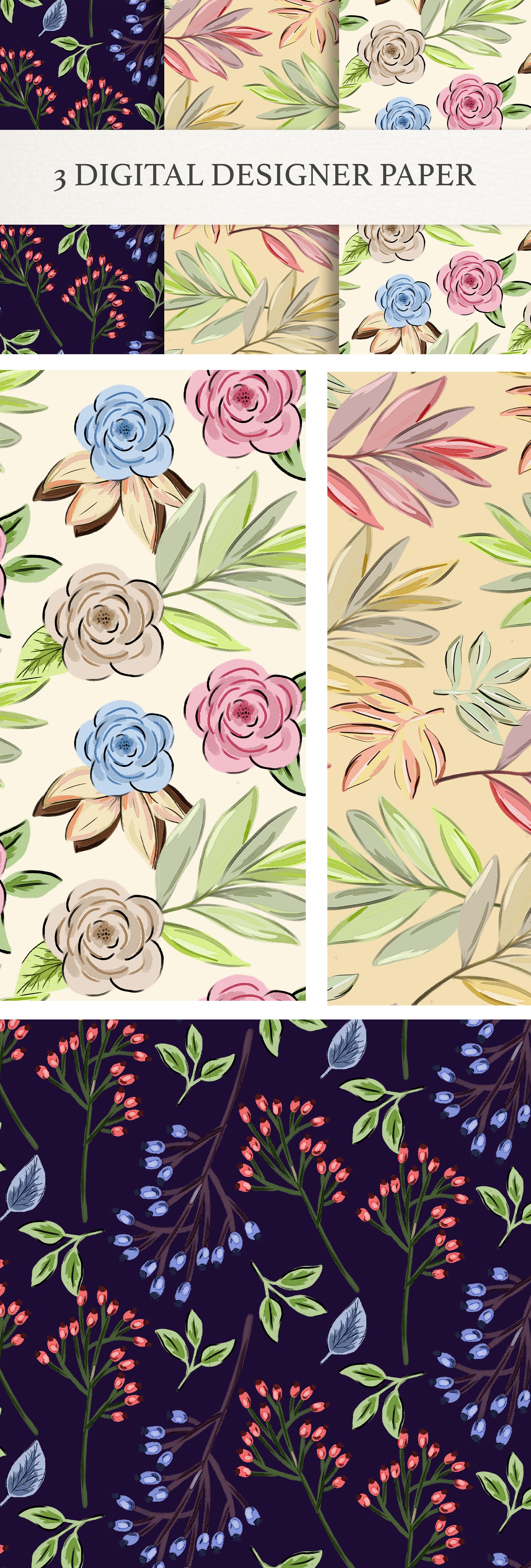 Set of 3 High Quality Digital Papers (1480683)