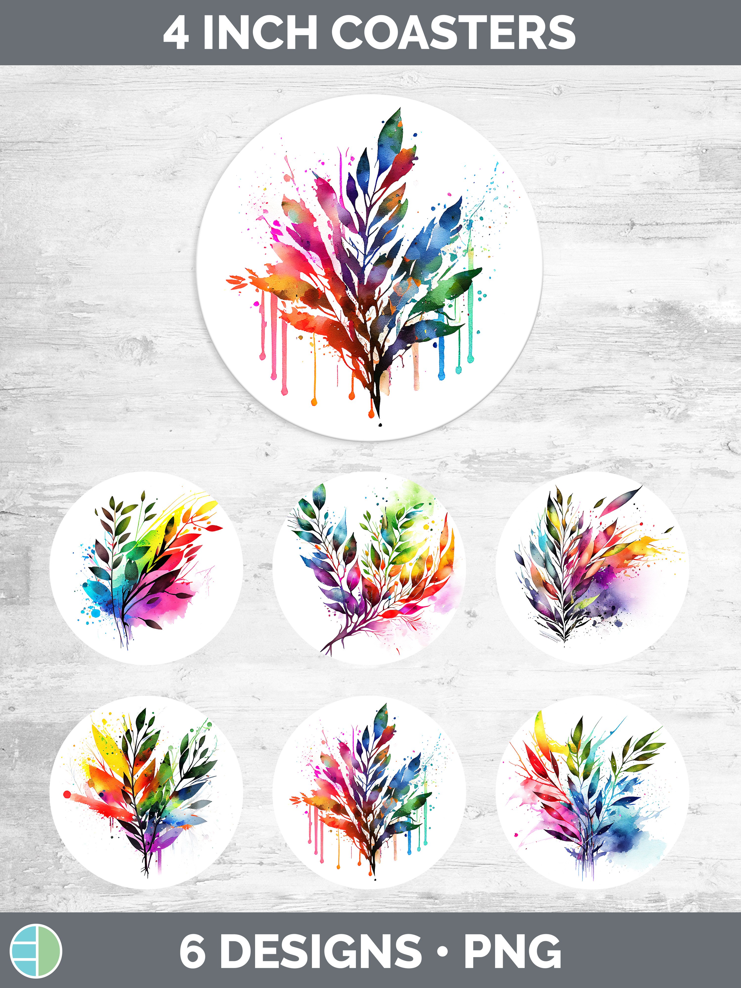 Rainbow Willow Branches Round Coaster | Sublimation Coaster