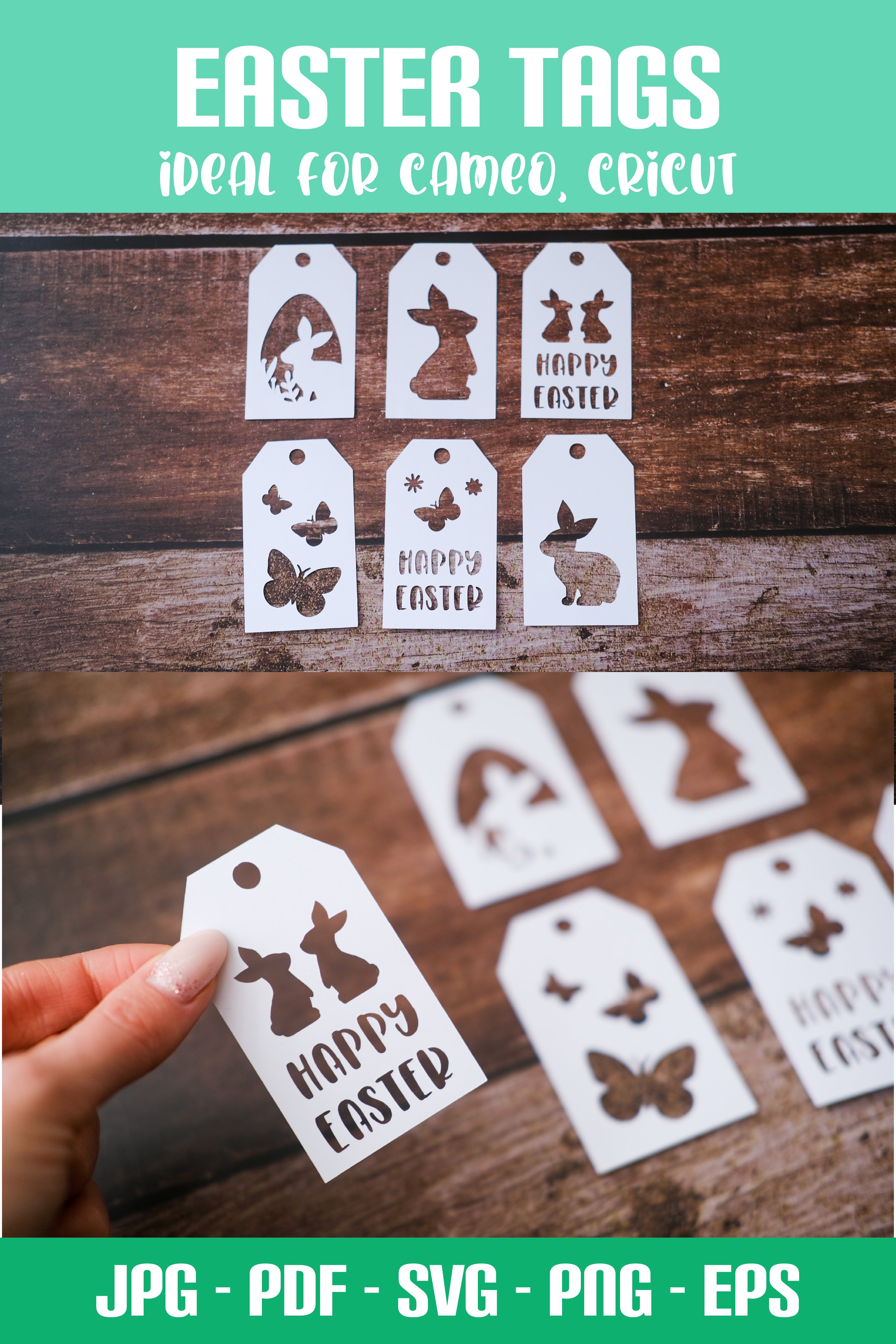 6 Easter Gift Tags SVGs bundle I Easter tag SVG