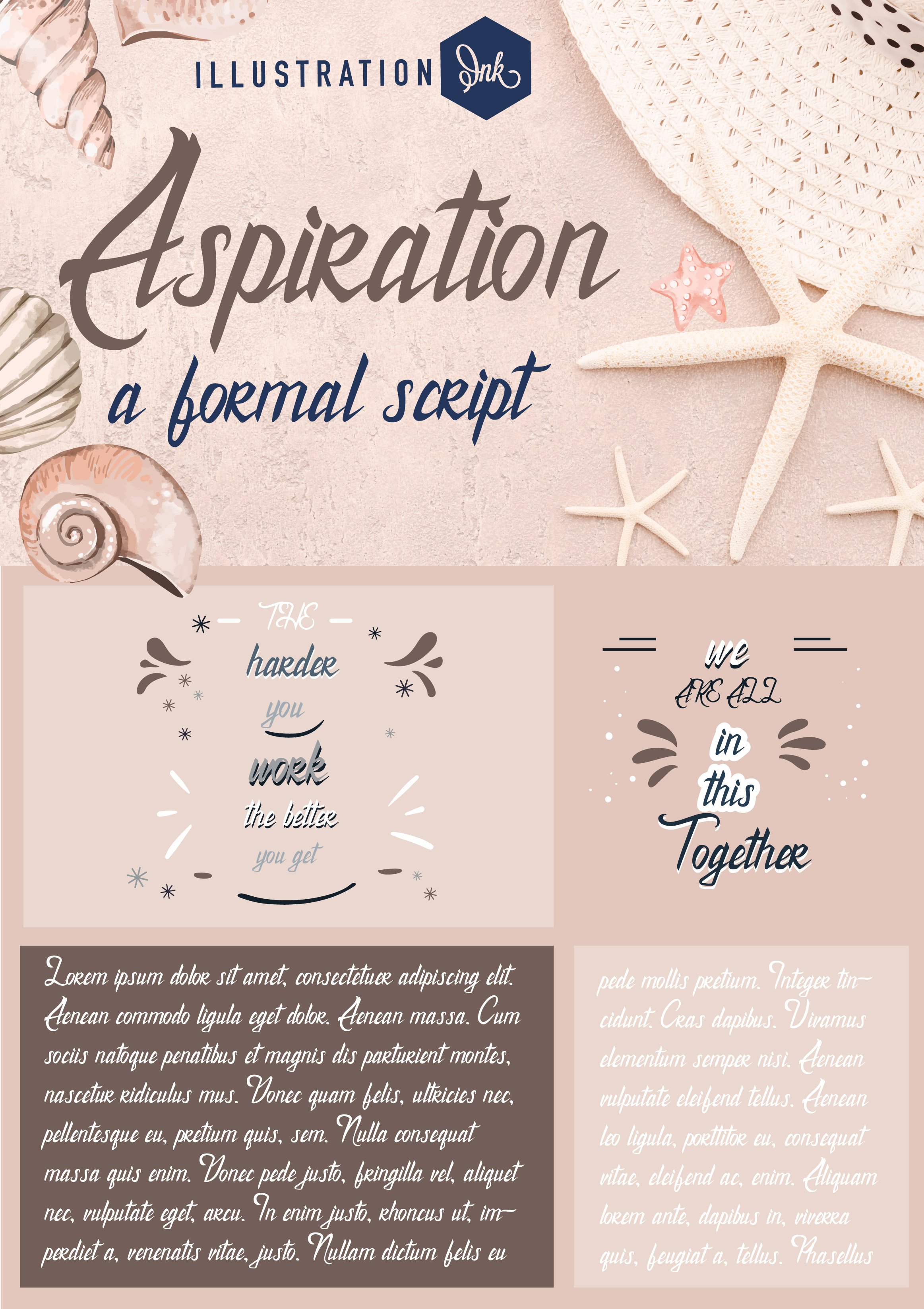 Handcrafted cursive script