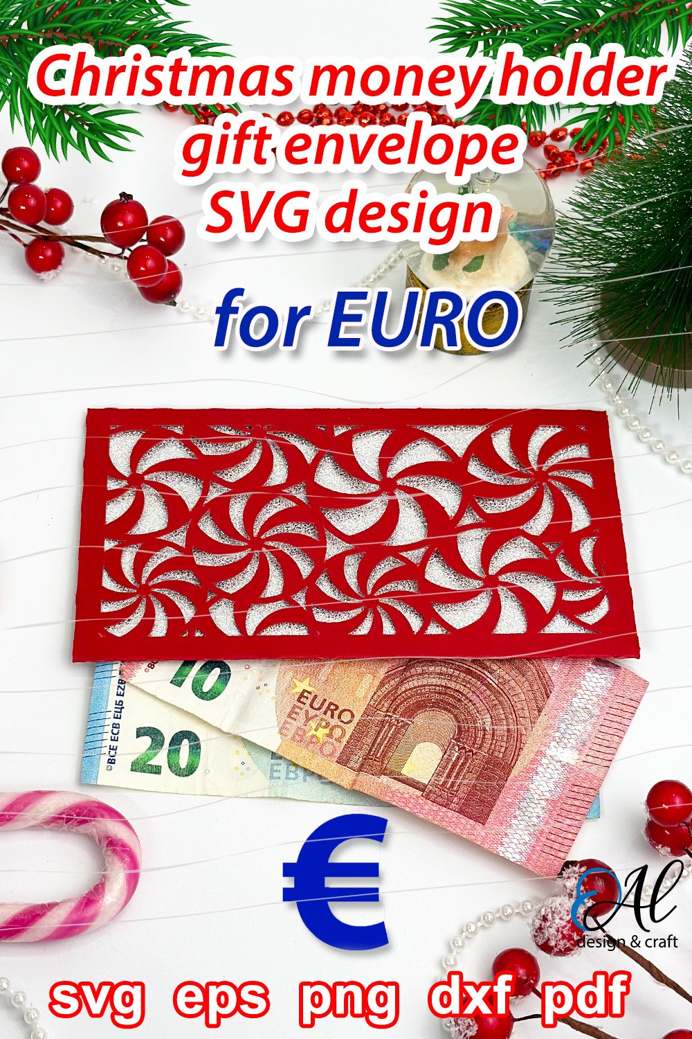 Christmas Money Holder Svg| Money Euro Envelope papercut