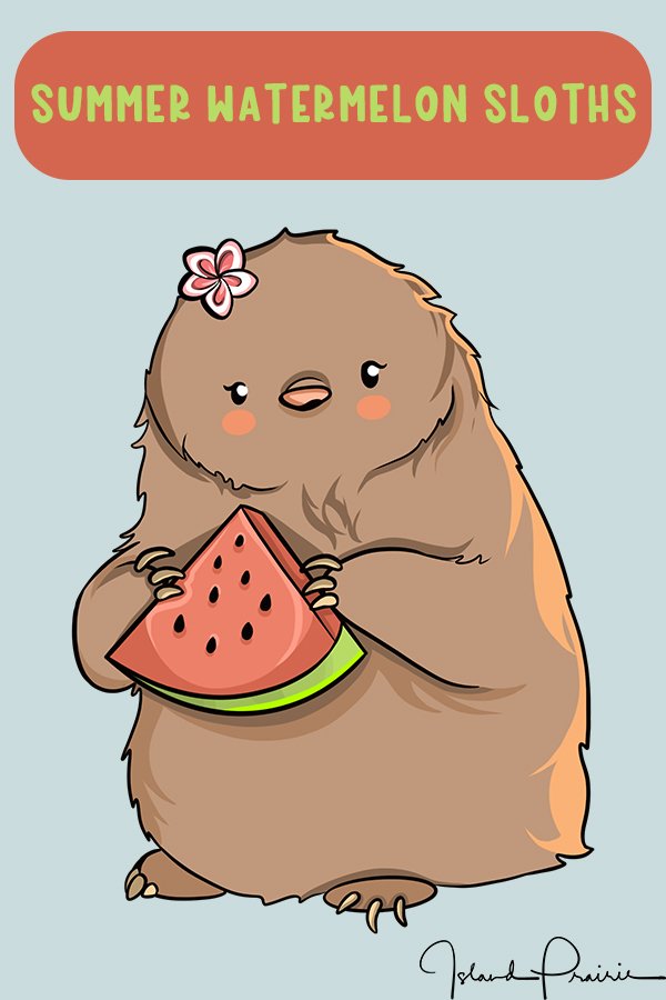 Summer Watermelon Sloths - Sublimation Set with Boy and Girl