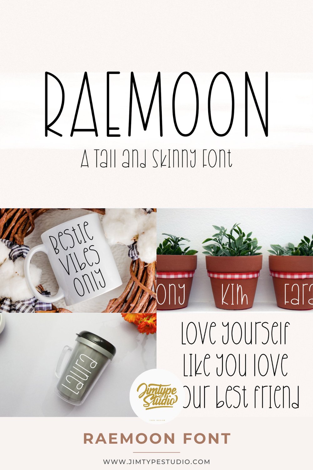 Raemoon - Rae Dunn Farmhouse Font from Jimtype Studio