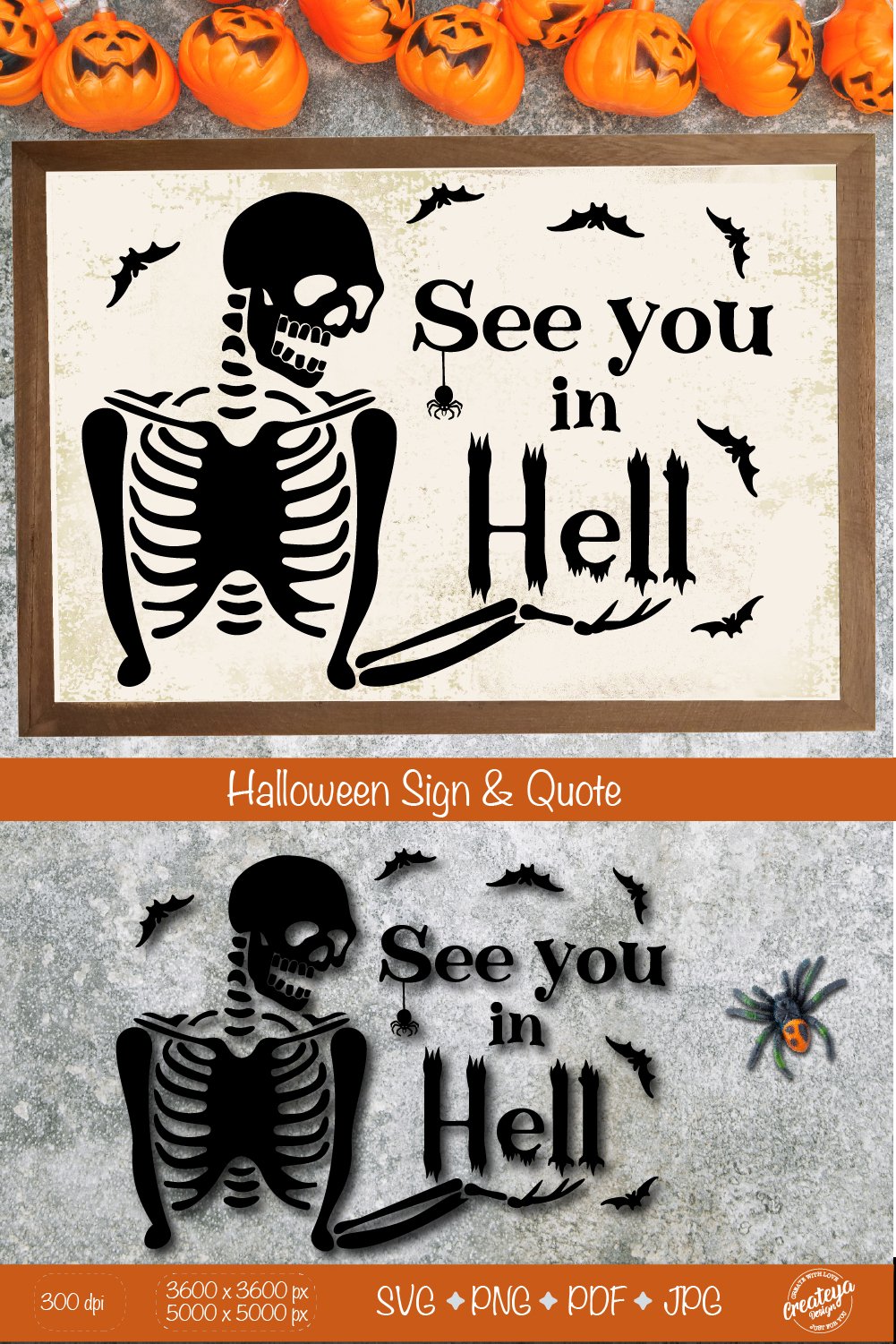 Halloween sign SVG with Skeleton, Halloween farmhouse sign