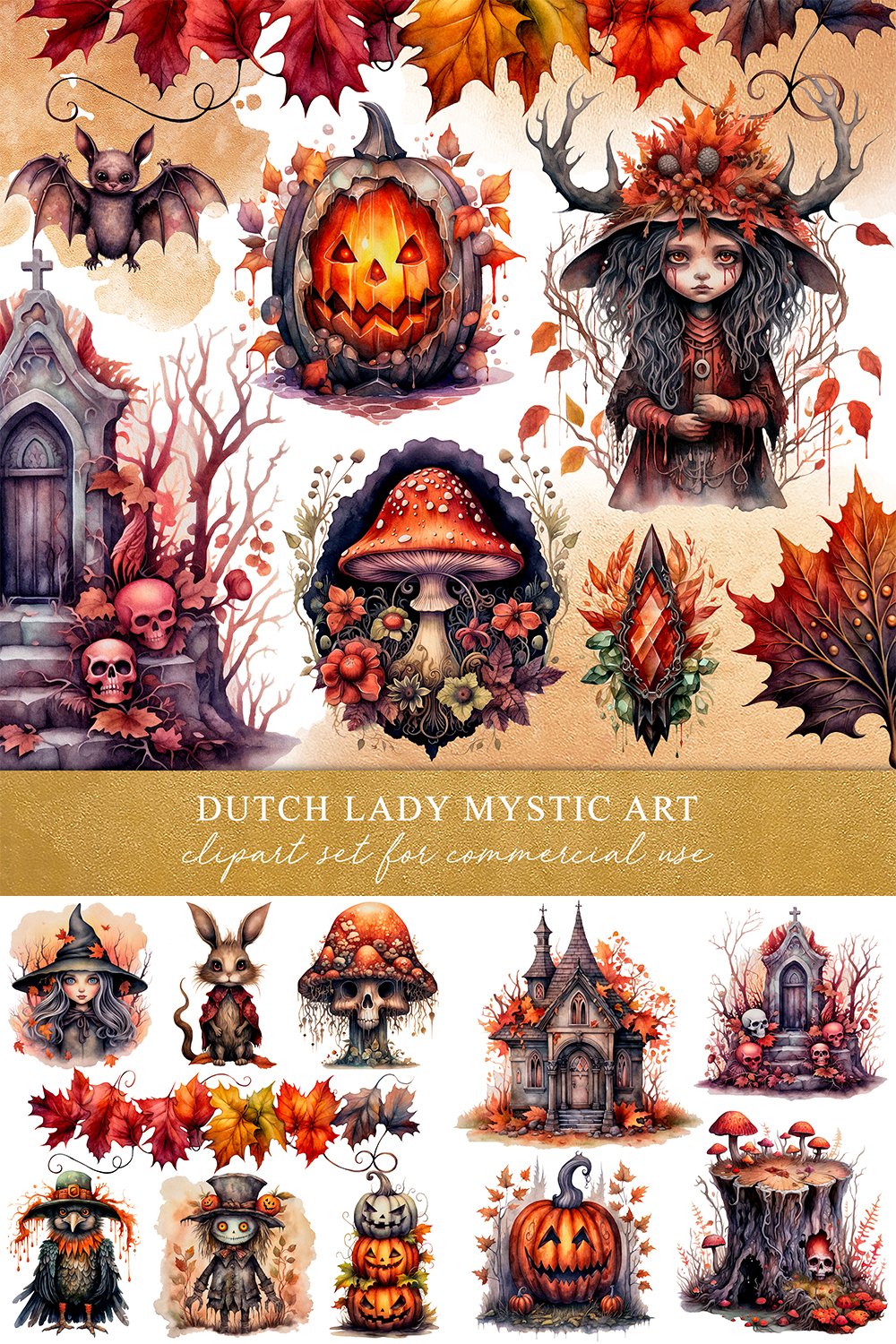 Samhain & Halloween Clipart Set