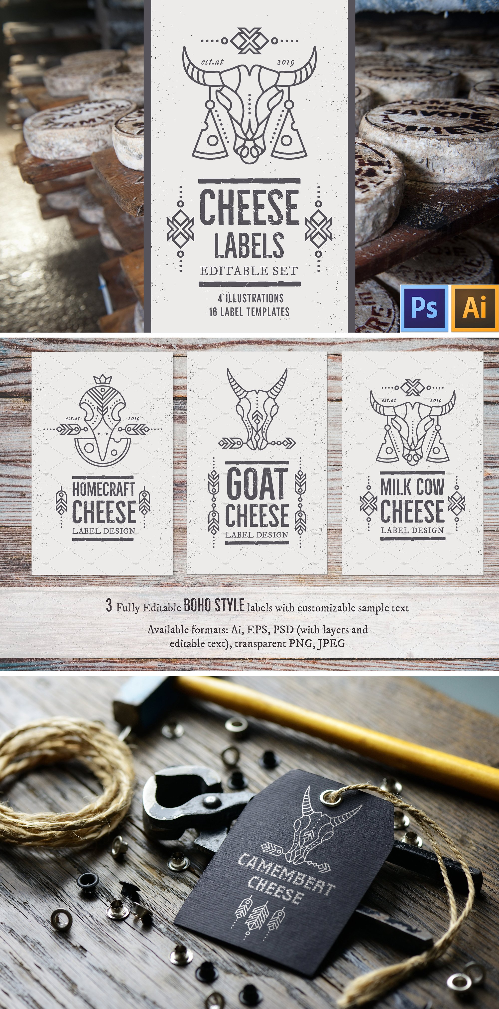 Cheese Labels: Editable Set