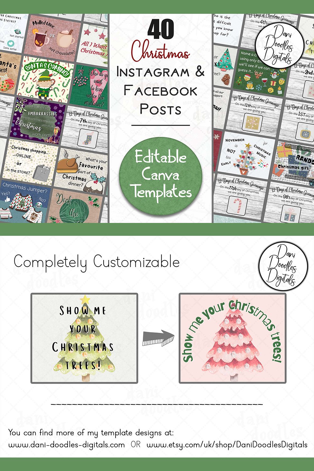 Editable Canva Templates - Christmas Social Media Posts