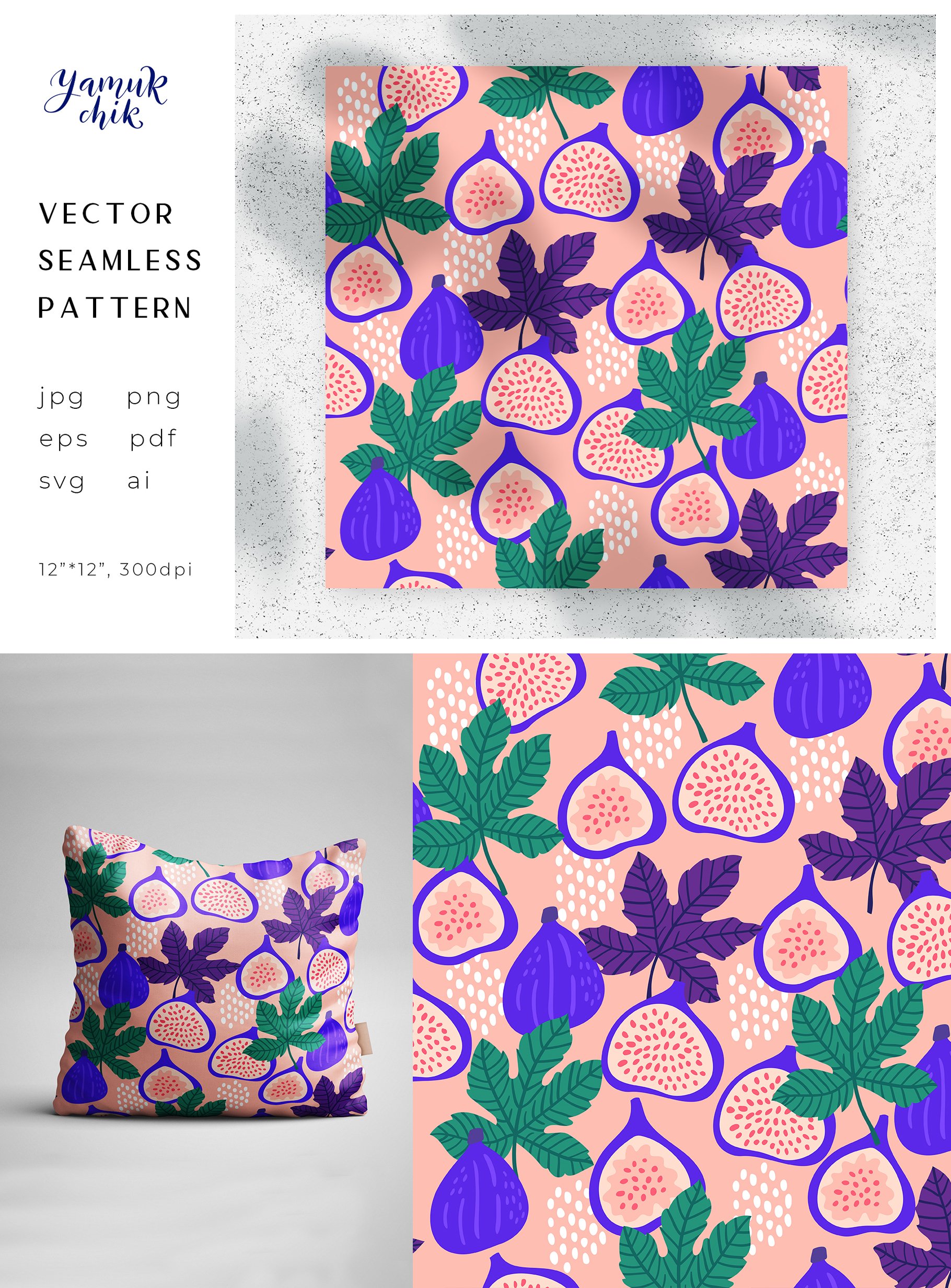 Figs fruit Digital Paper png, seamless vector figs (725334)