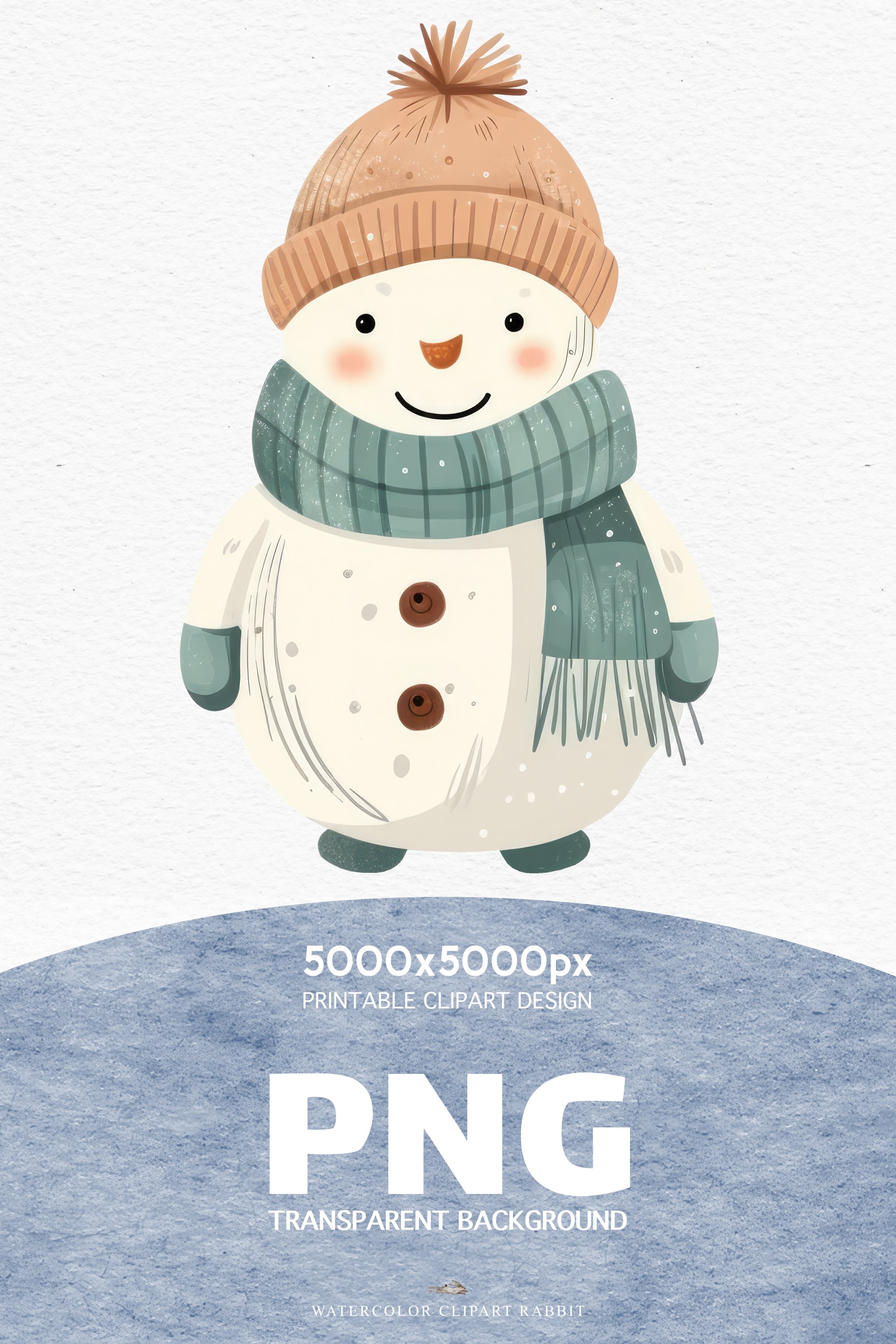 Scandi Christmas Snowman Boho Winter Clipart Scandinavian