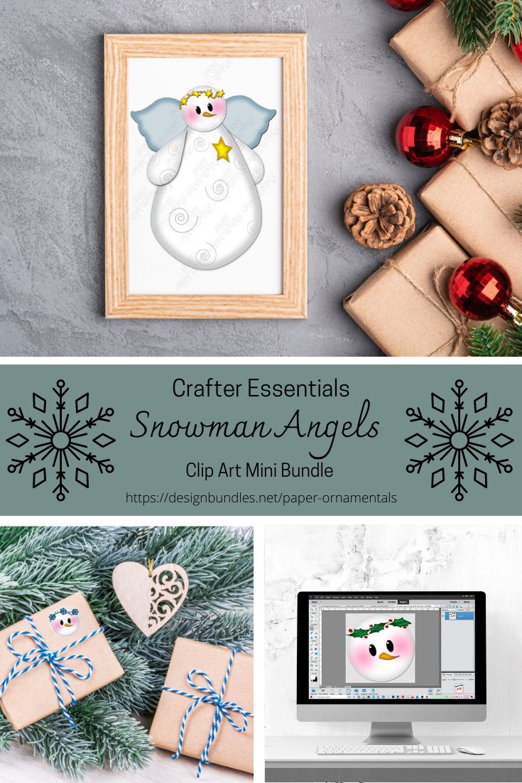Christmas Clip Art, Winter Snowman Angels