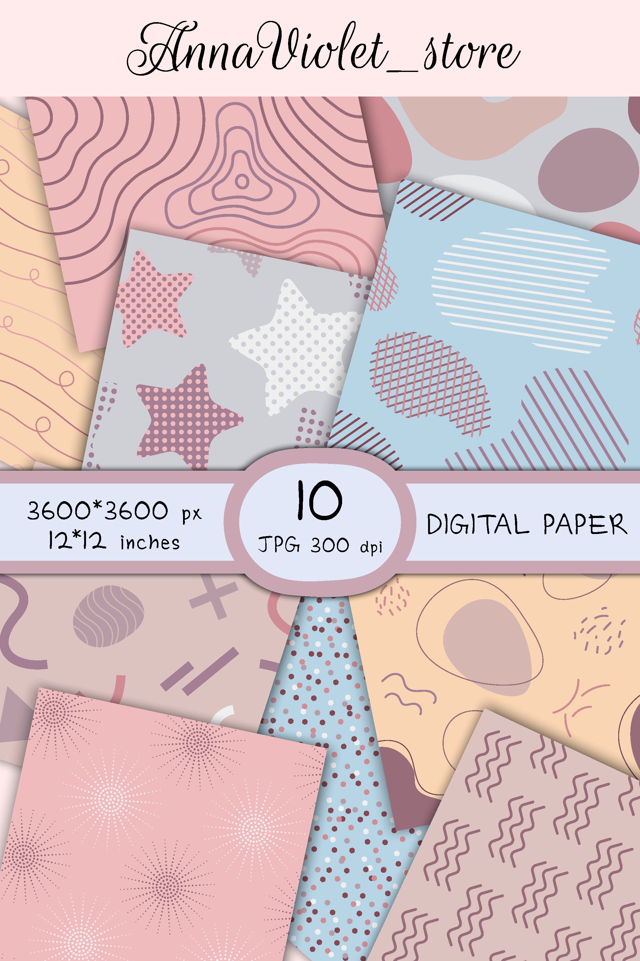 Abstract Digital Paper Pack | JPG Patterns (2438640)