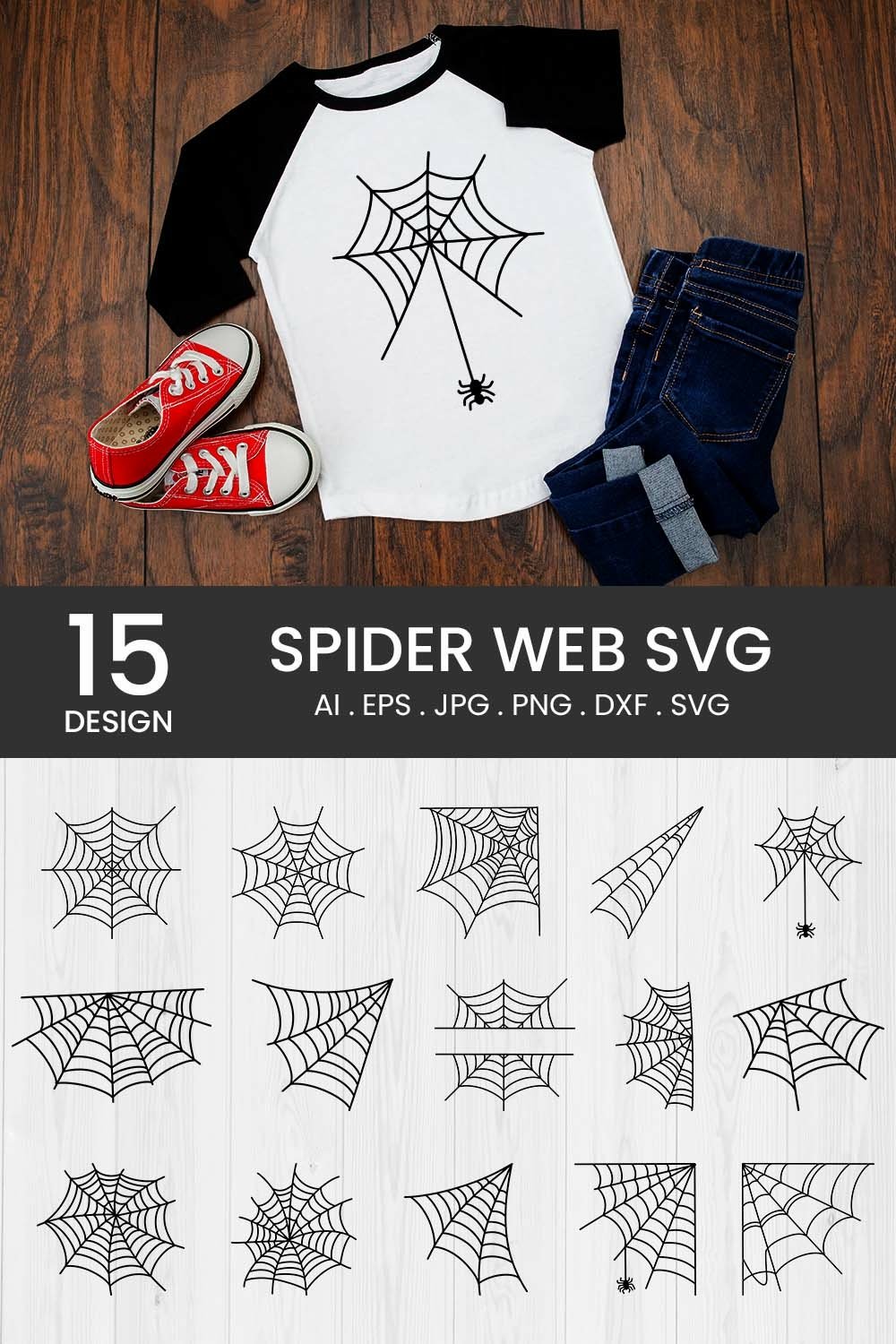 Spider Web Svg with 15 Variations