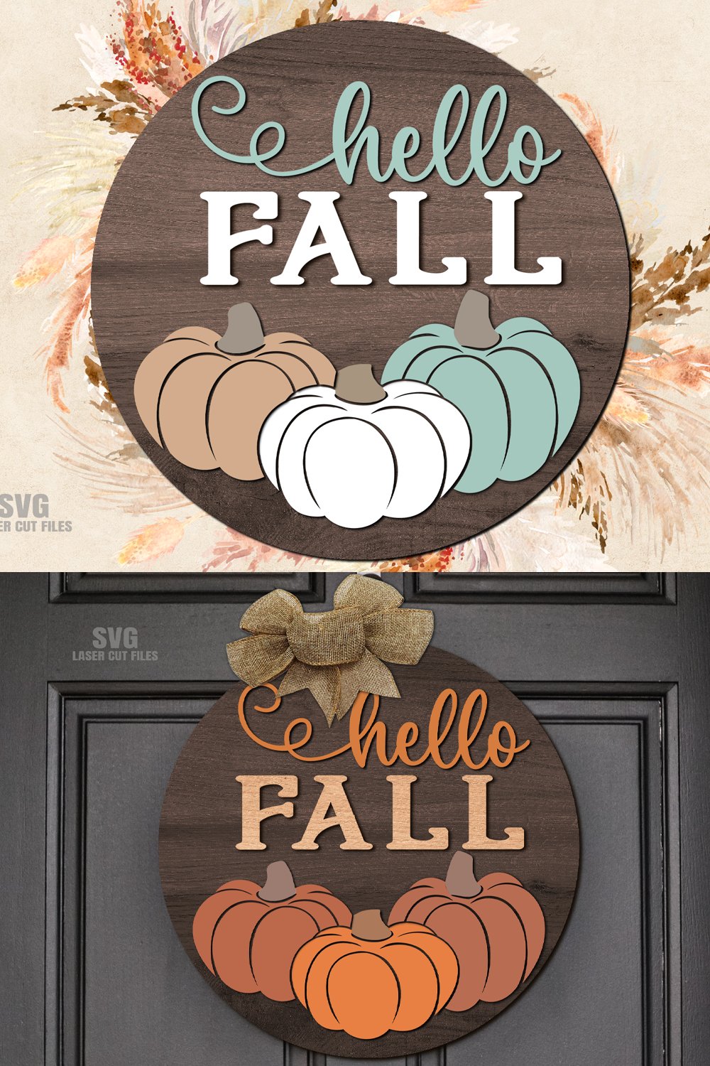 Hello Fall SVG Laser Cut Files | Pumpkin SVG Fall Sign SVG