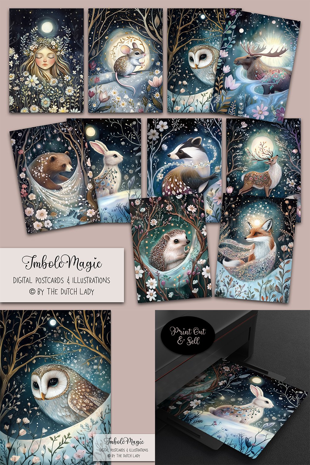 Imbolc Magic Postcards & Illustrations