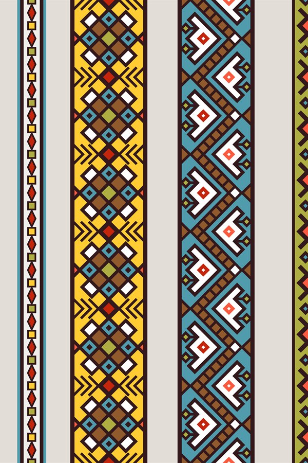 Ethnic ribbon patterns set