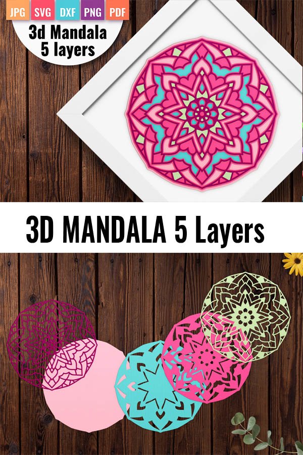 3d layered mandala svg (1043336)