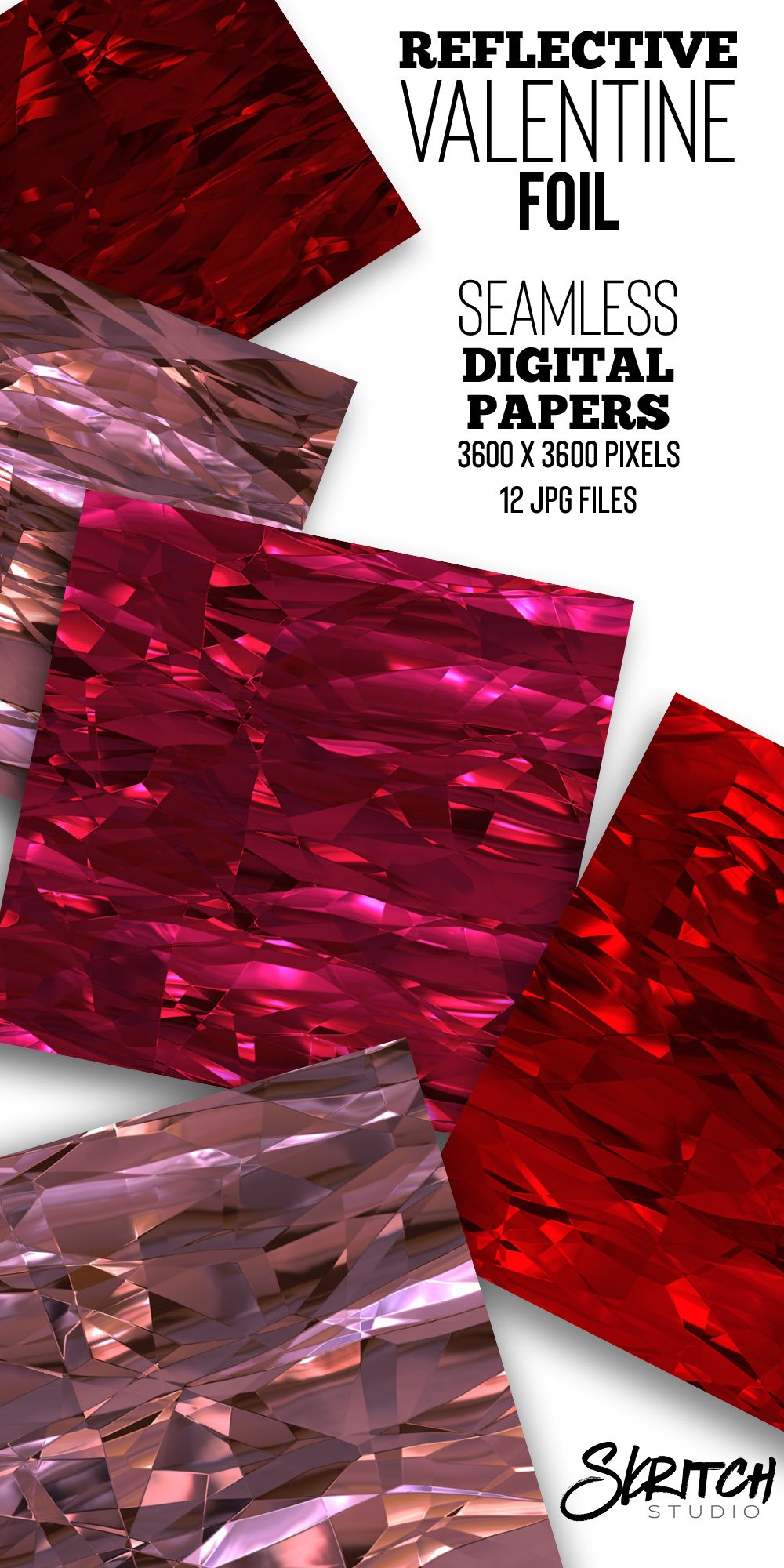 Reflective Valentine Foil | Seamless JPG Texture Bundle