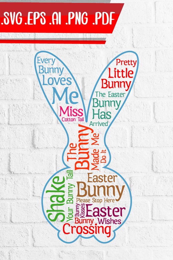 Easter Bunny word art svg eps png pdf