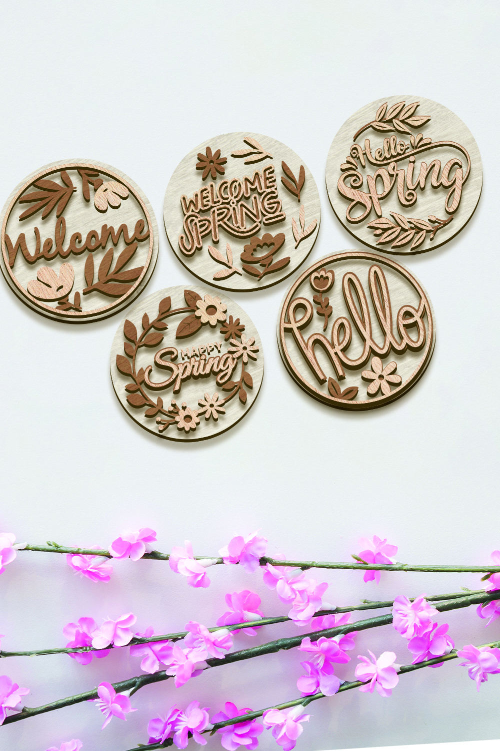 Spring Wall Panels Set, Multilayer Templates