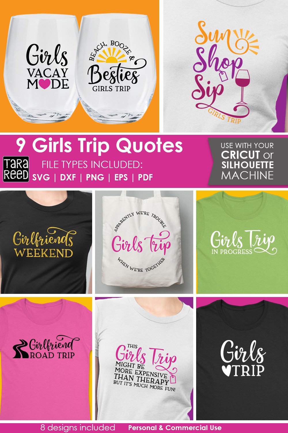 9 Girls Trip SVG Files - Girl's Trip Shirt Ideas