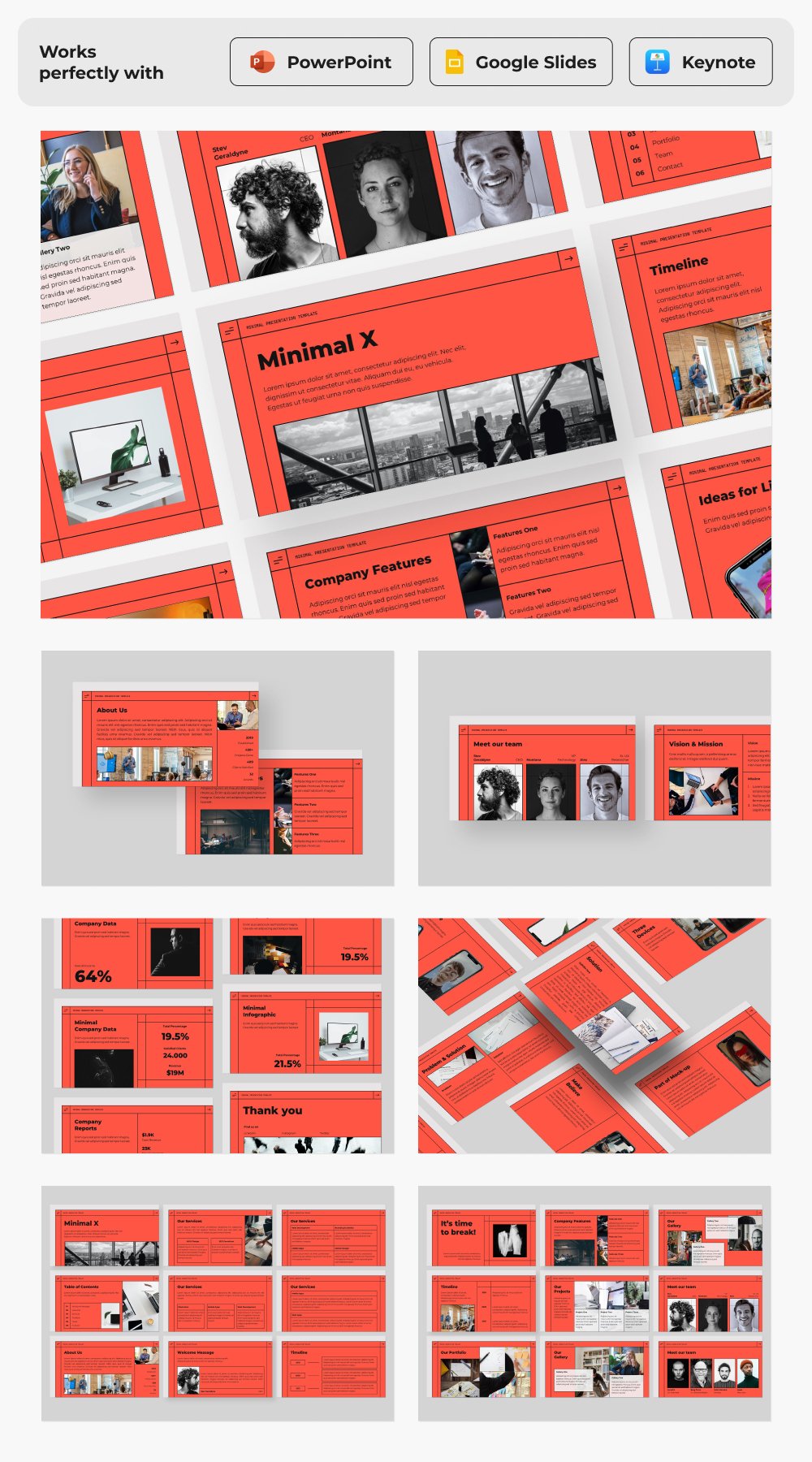 Minimal X PowerPoint Template
