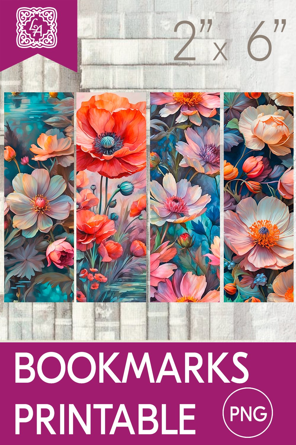 Summer Flowers Printable Bookmark
