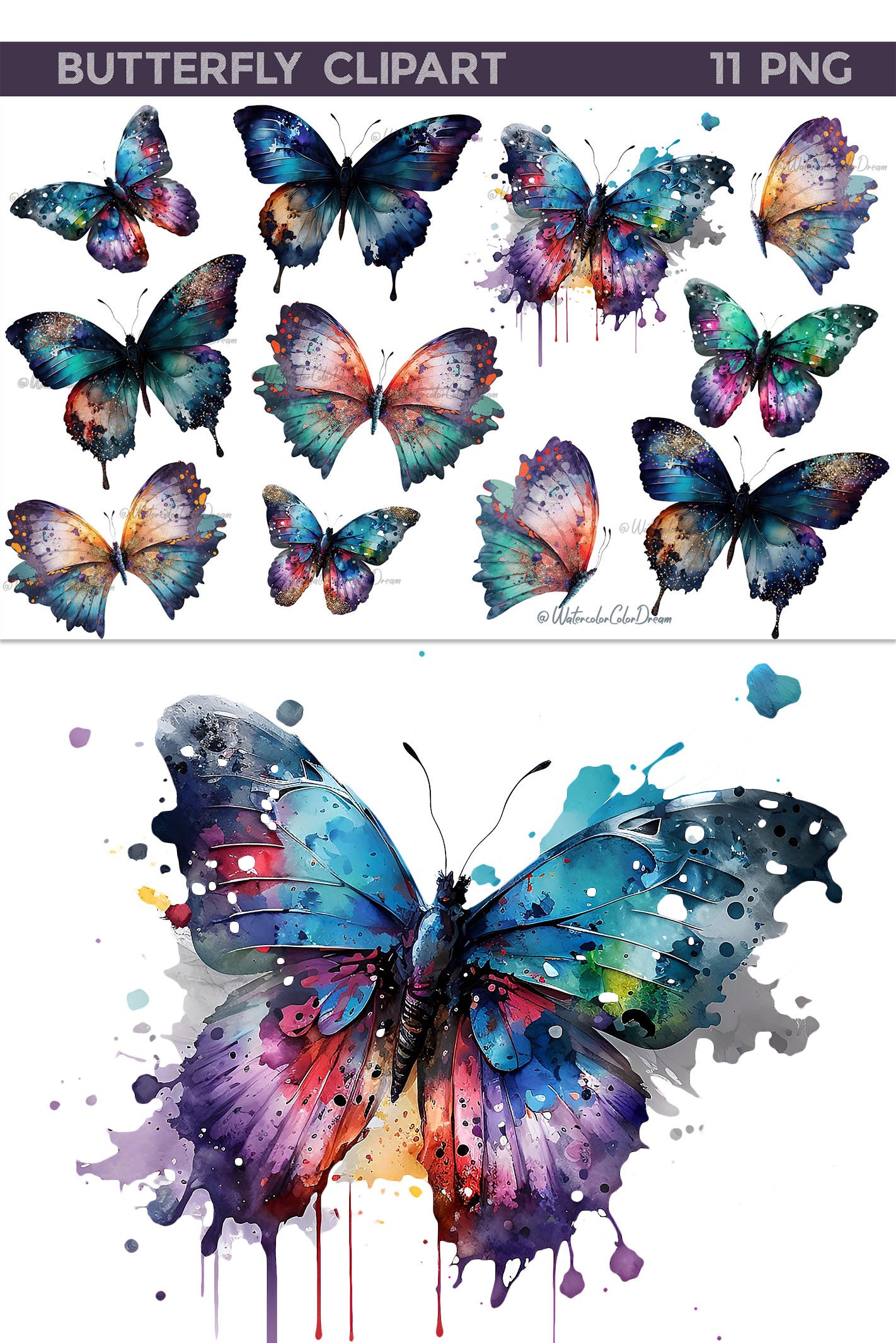 Watercolor Heart Clipart | Heart Valentines Day