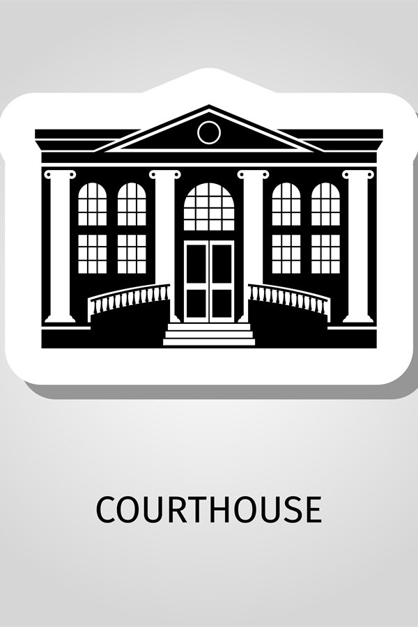 Courthouse black building sticker