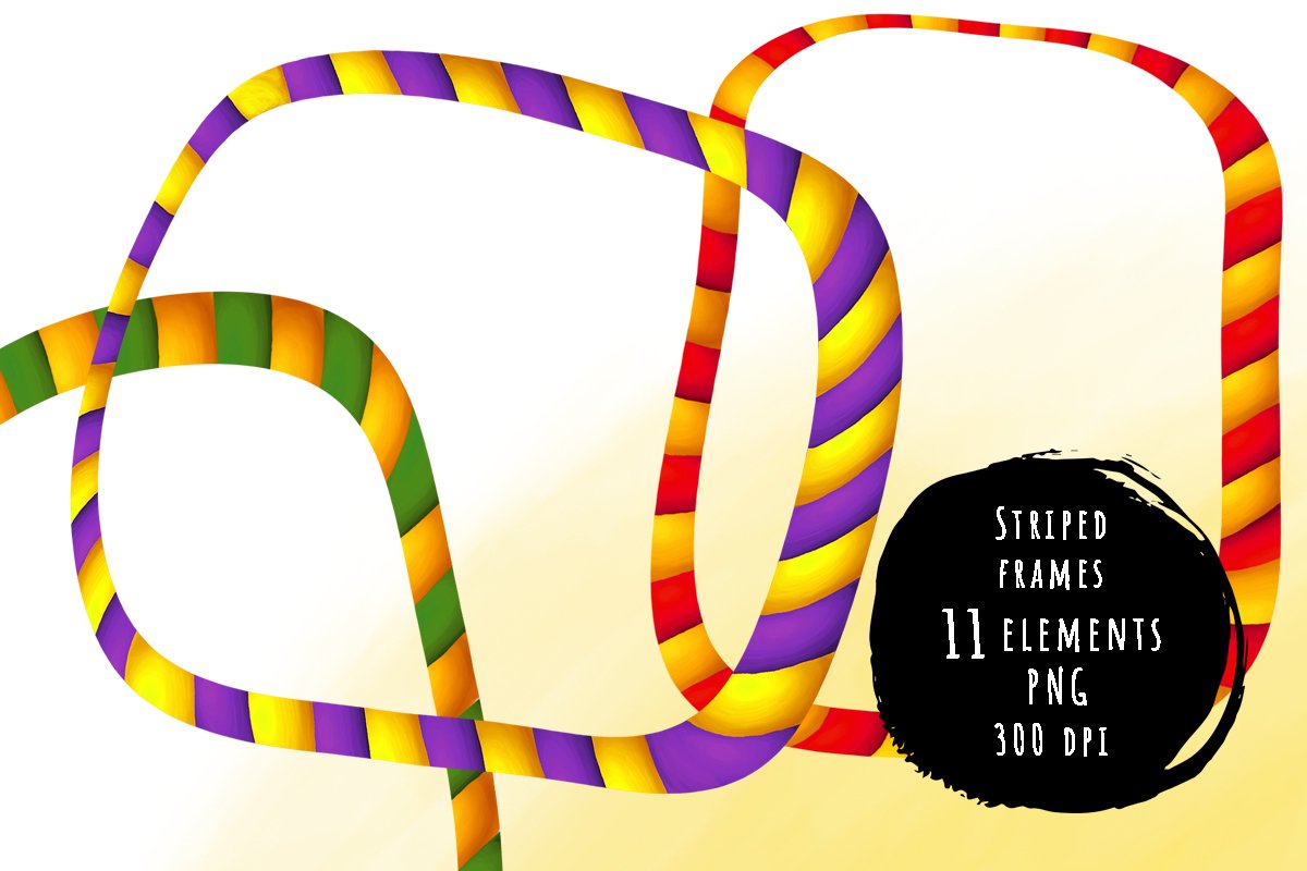 bright bent striped frames bundle