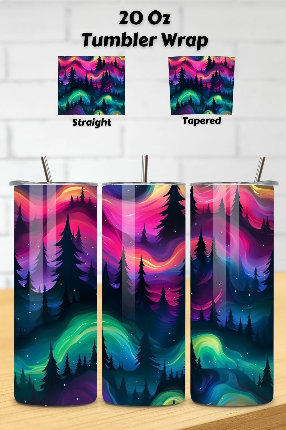 Aurora Borealis Magic Tumbler Wrap | Seamless Wrap Design