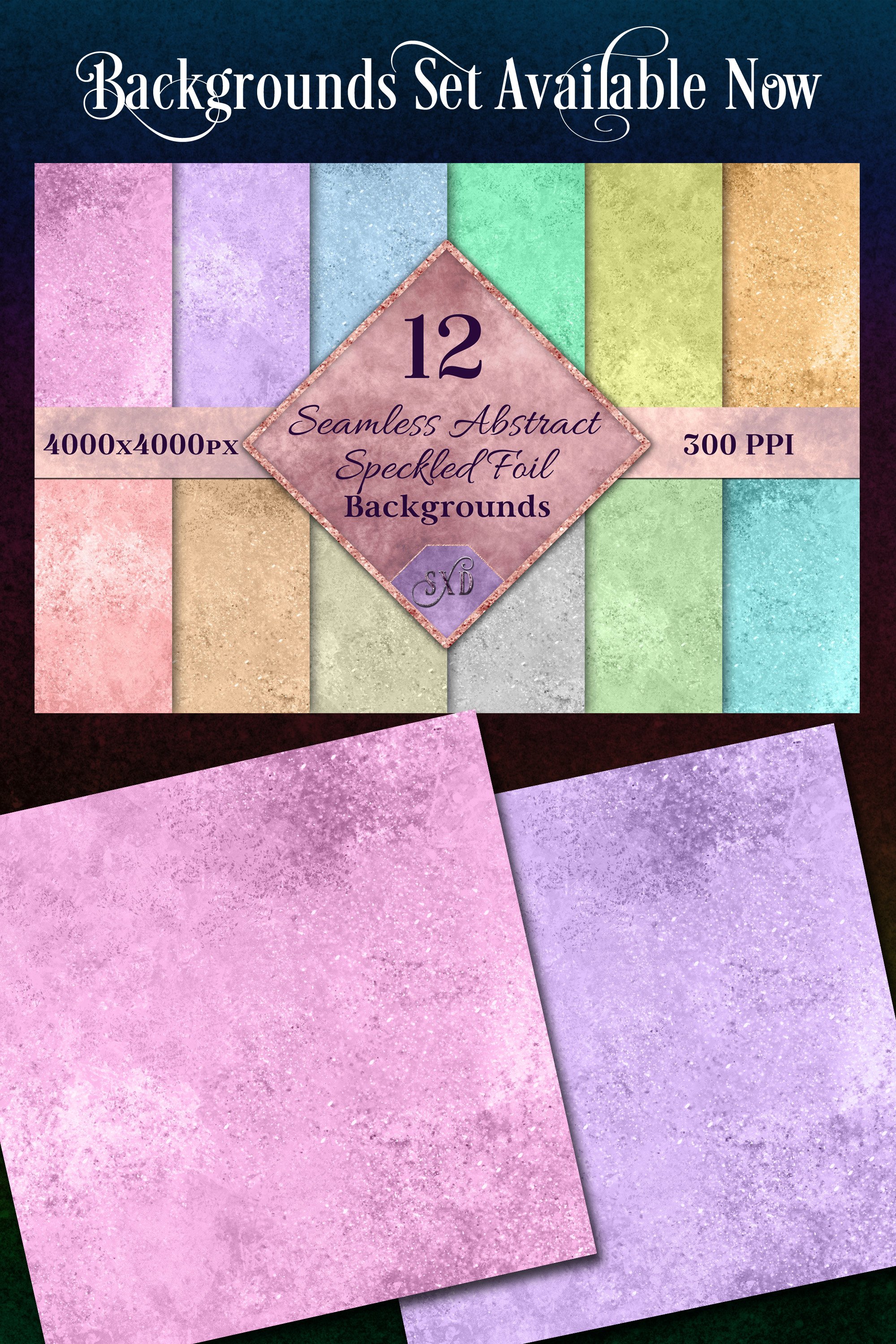 Seamless Abstract Speckled Foil Backgrounds - 12 Textures