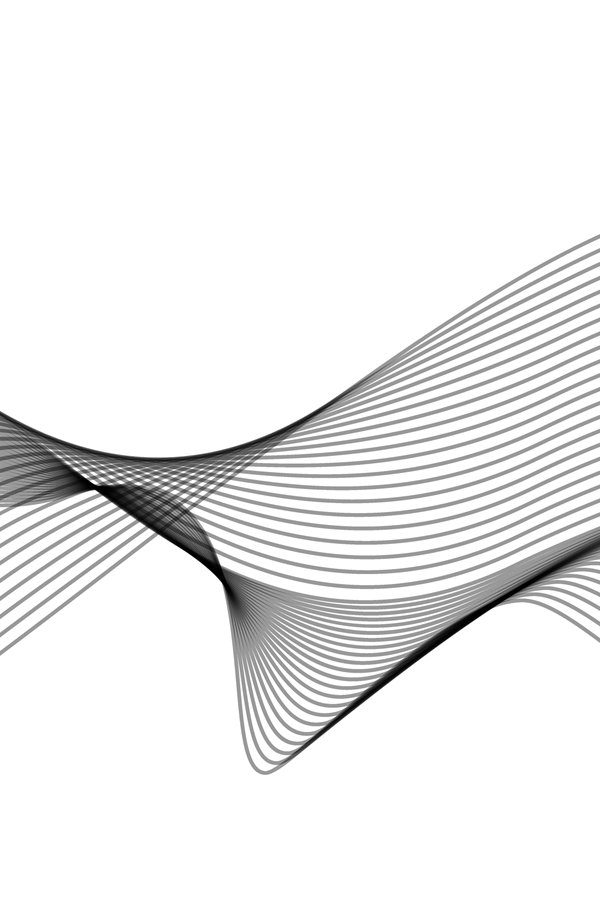 Abstract wave. Smooth transparent lines for graphic digital