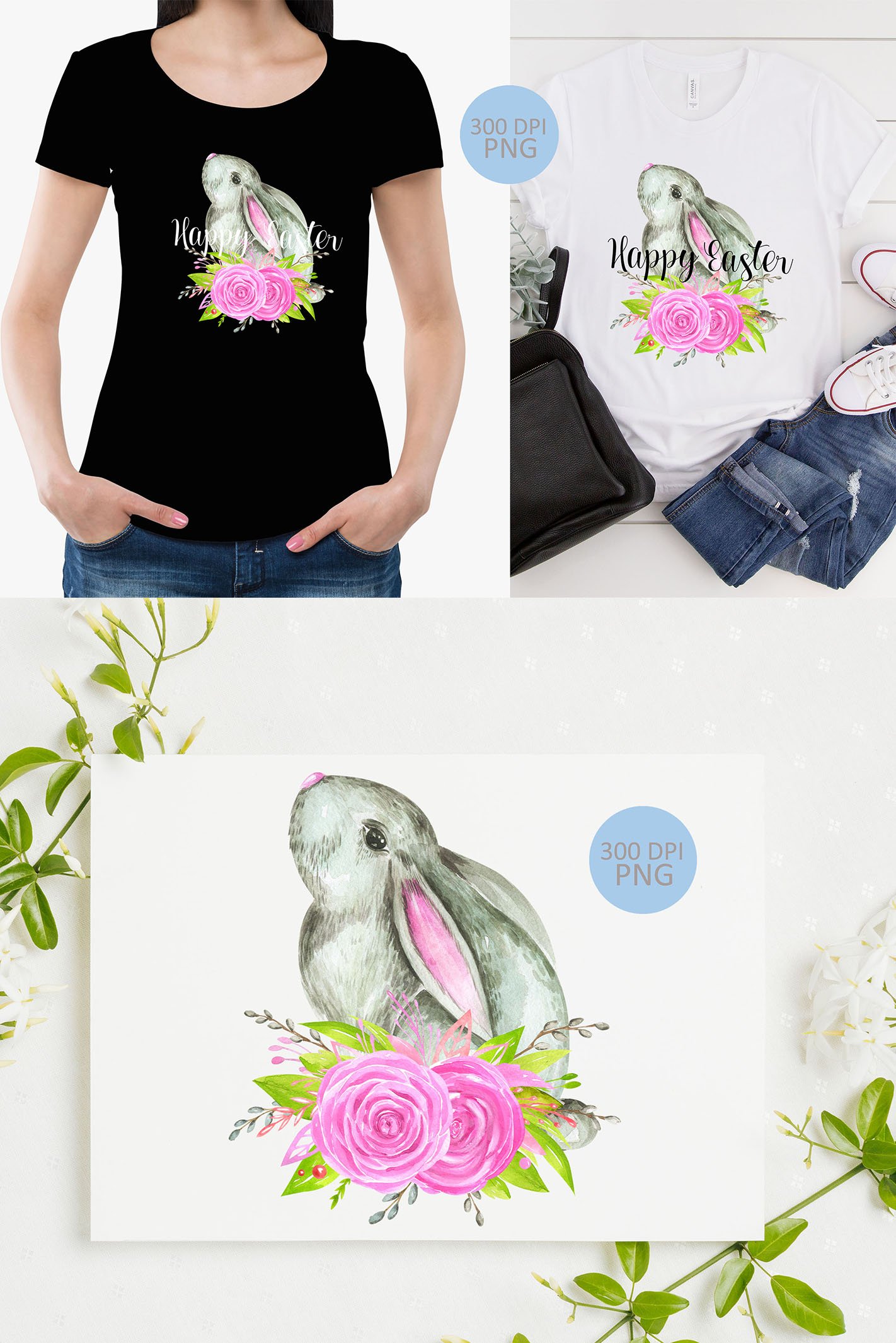 Happy Easter Bunny sublimation design PNG (1237497)