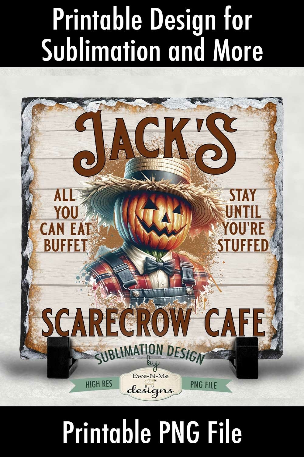 Jacks Scarecrow Cafe Sublimation Design | Vintage Scarecrow
