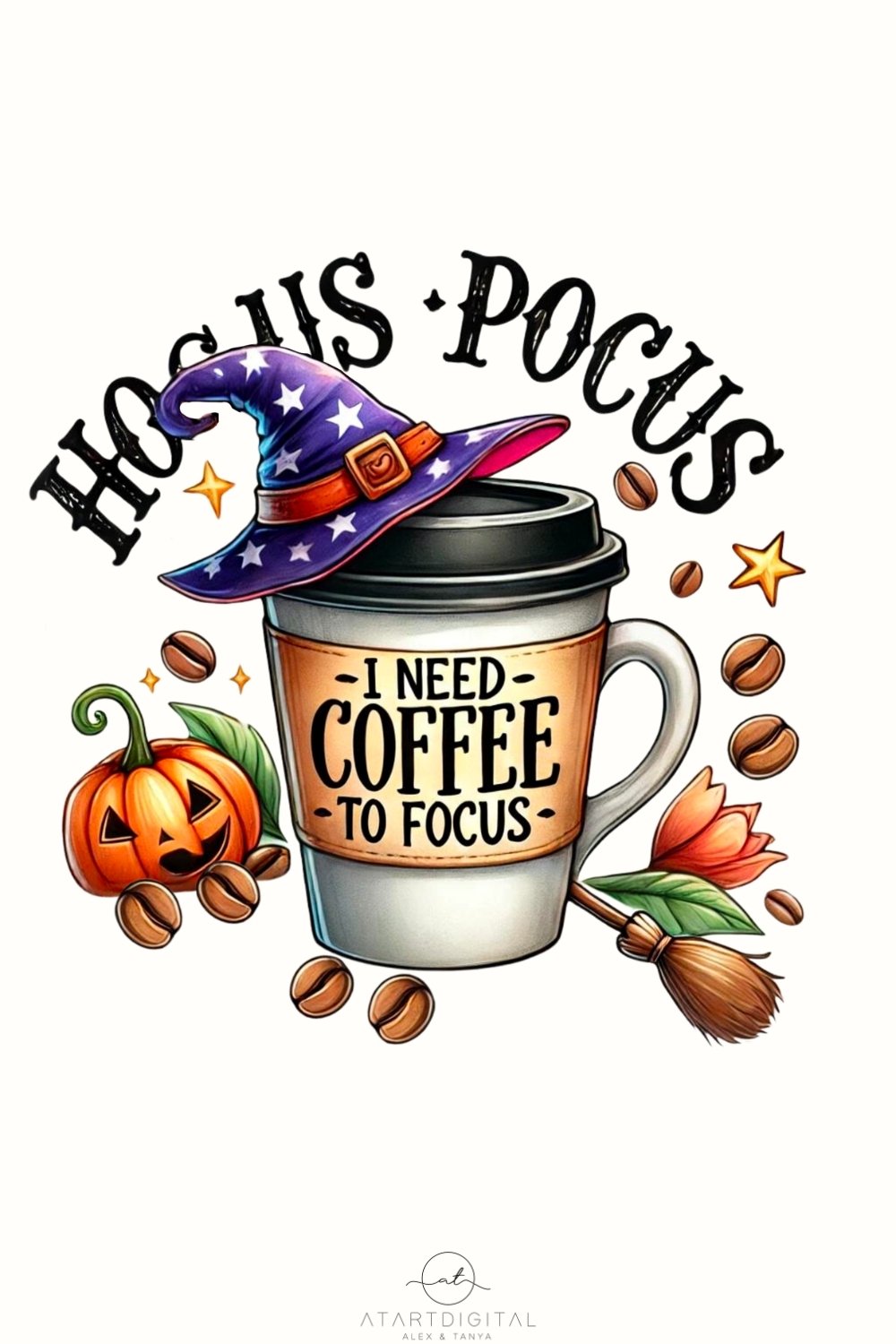 Hocus Pocus I Need Coffee to Focus PNG, Halloween (4570884)