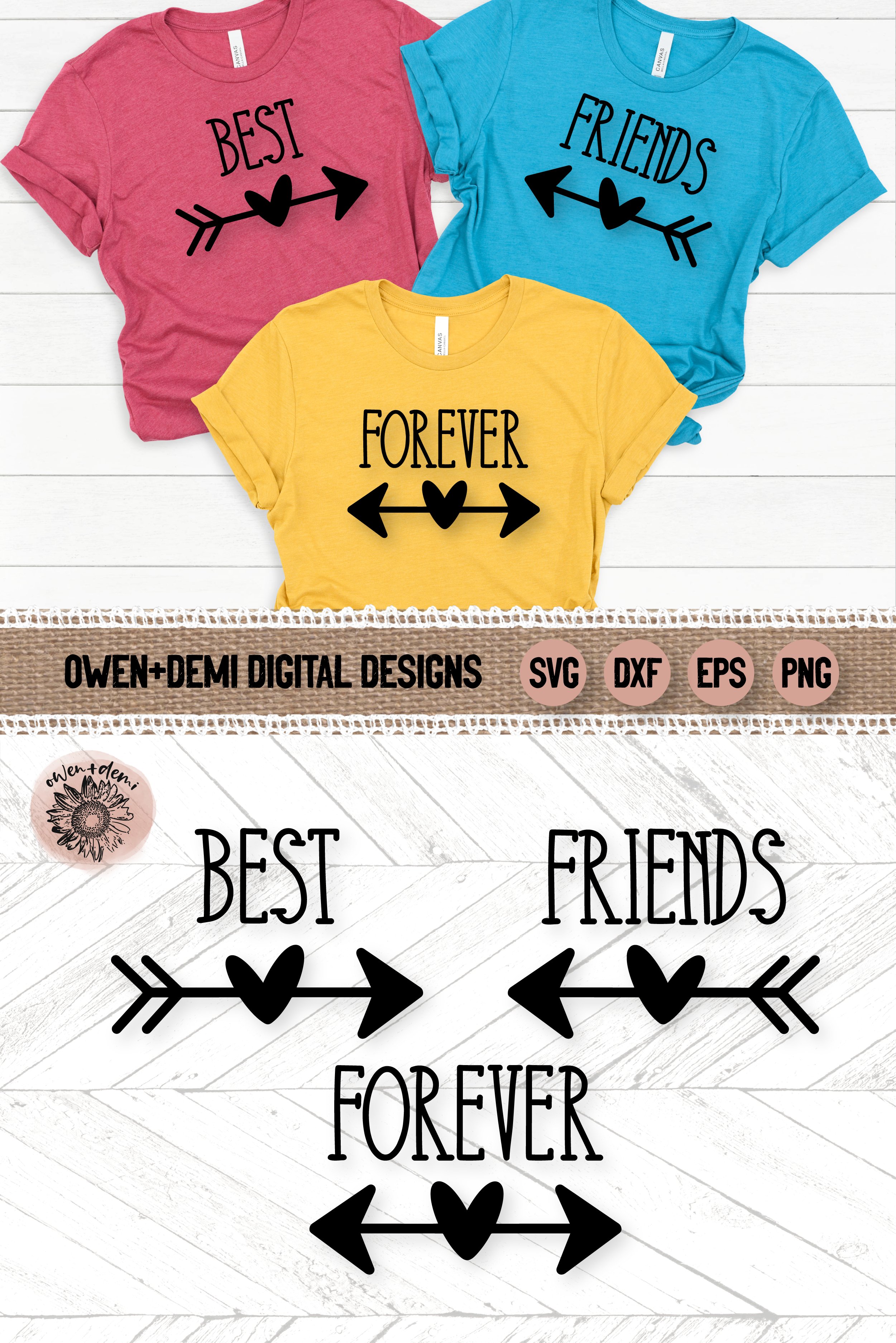 Best Friends Forever SVG - Matching Friend Cut Files