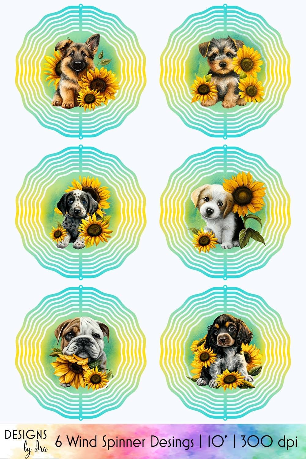 Wind Spinner Sublimation Bundle | Cute Puppies Wind Spinner