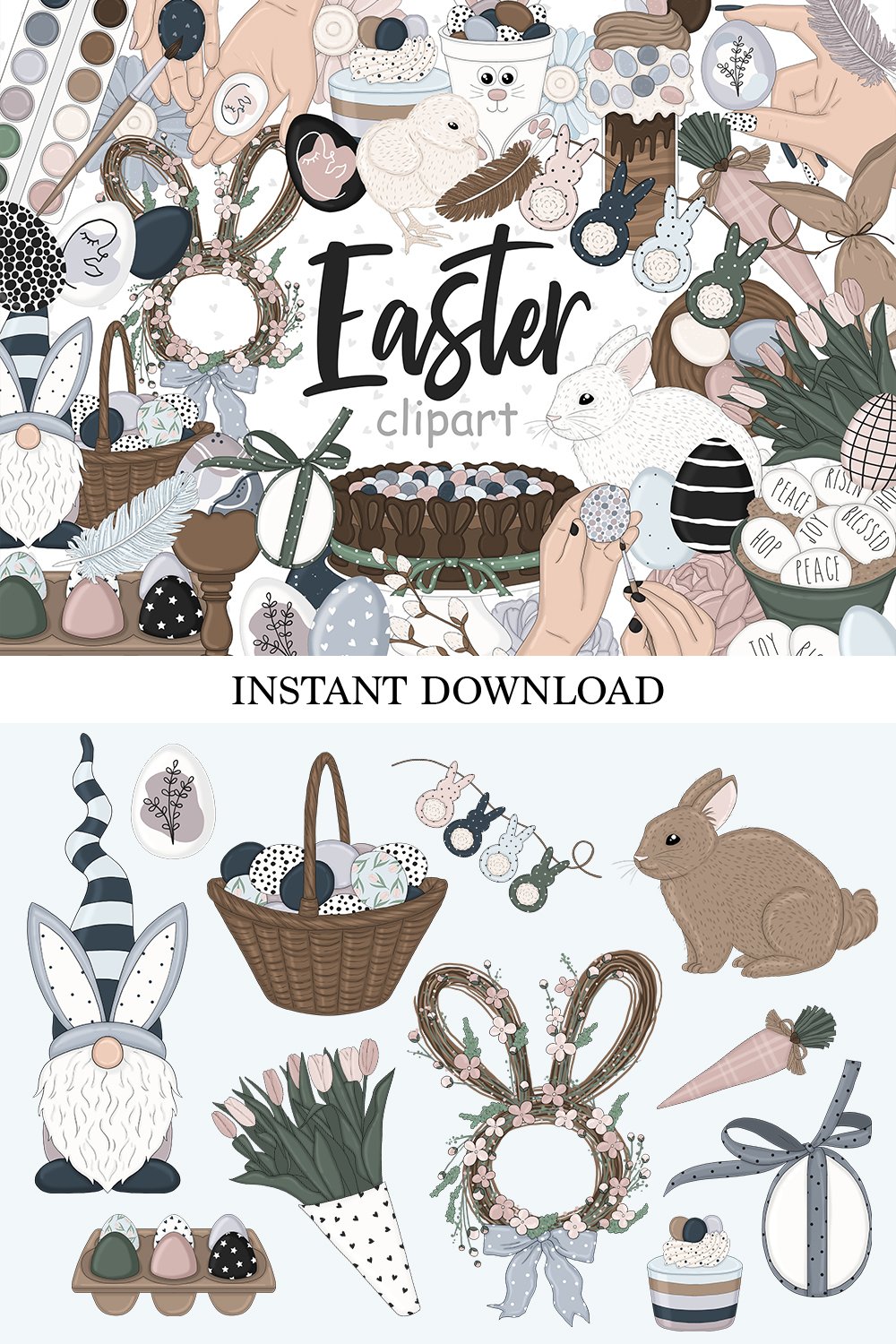 Easter Clipart Bundle | Gardering Clipart Set